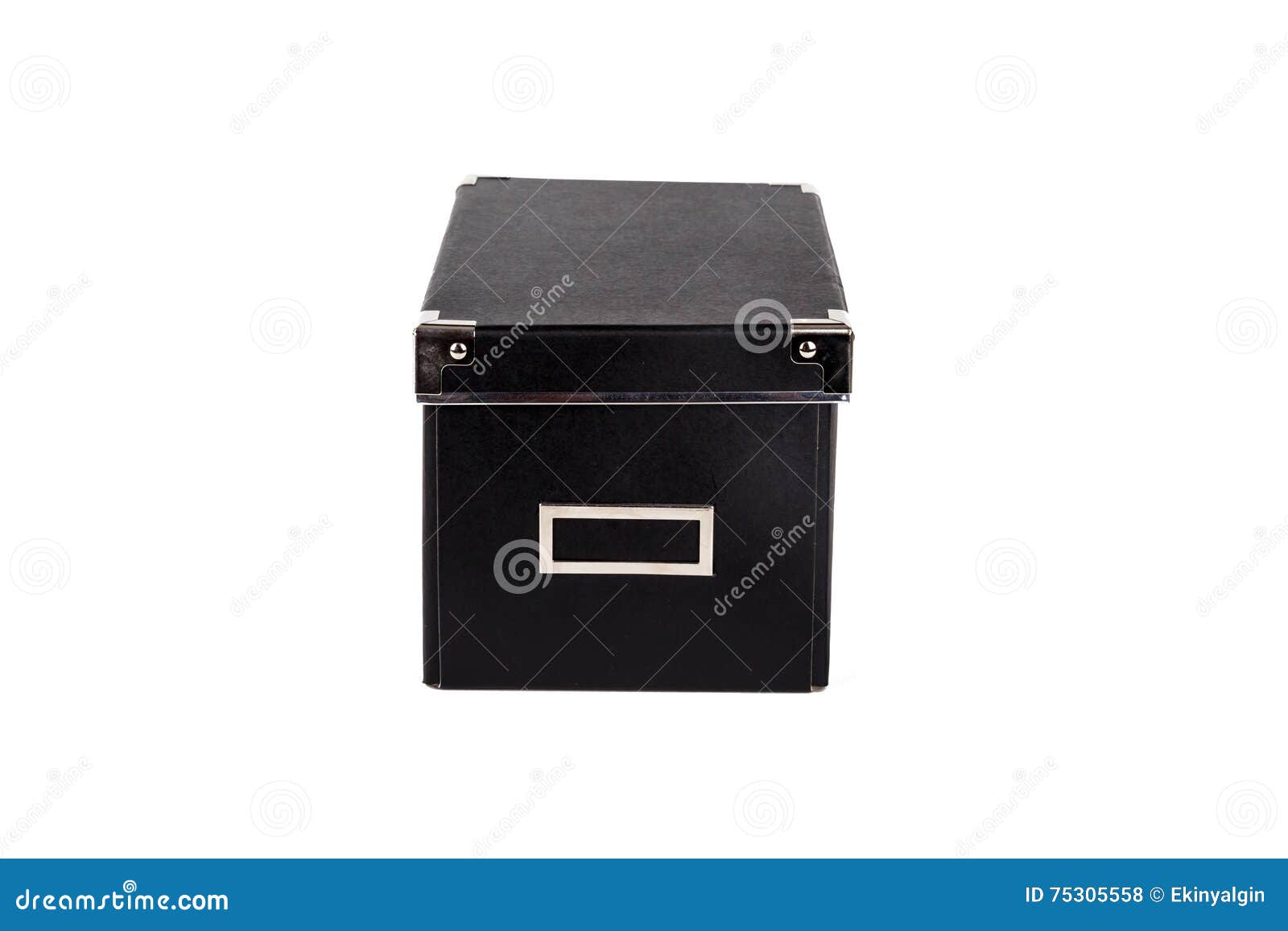 Isolated Black Box stock photo. Image of carton, cardboard - 75305558