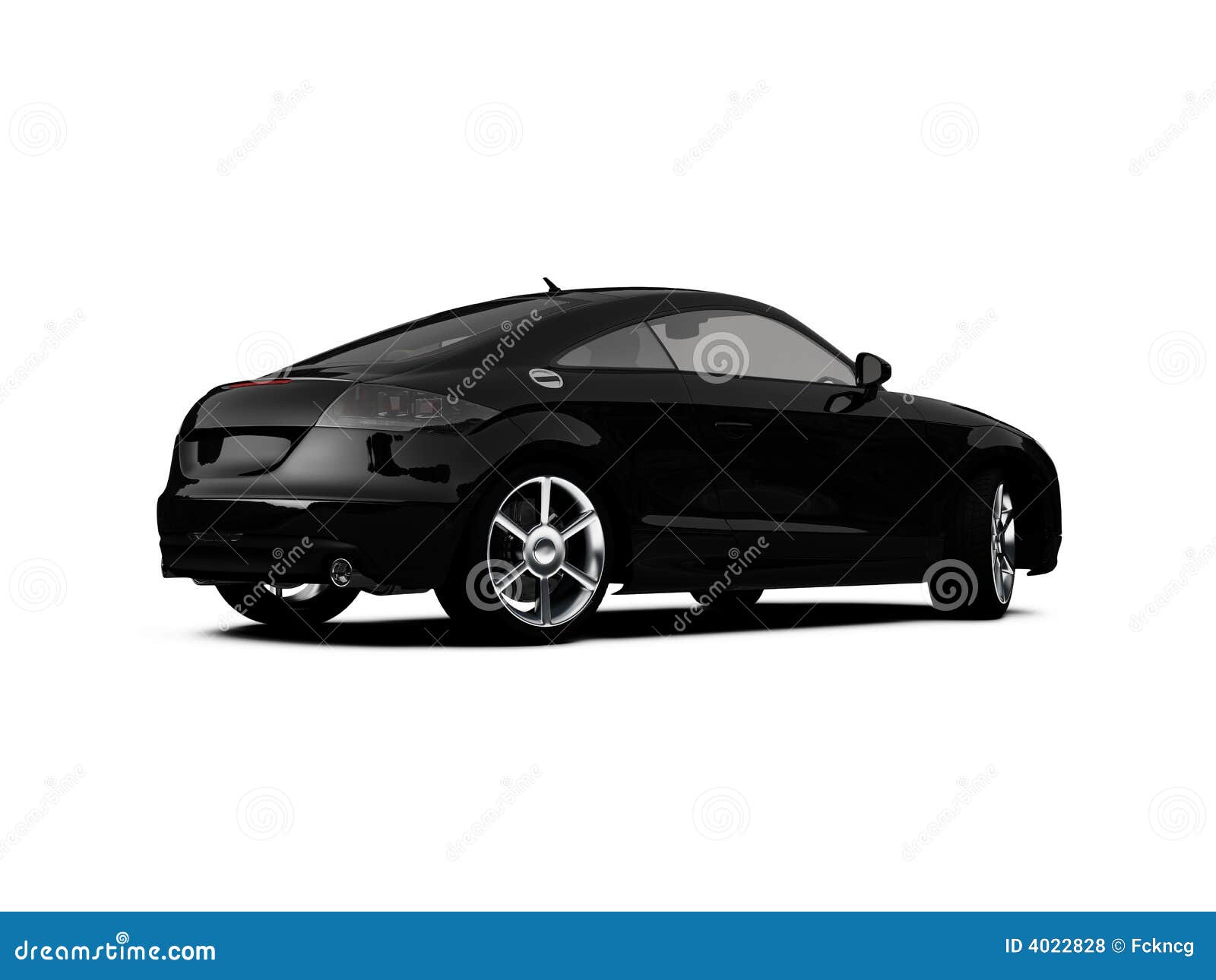 Isolated Black Car Back View Stock Illustration - Illustration of ...