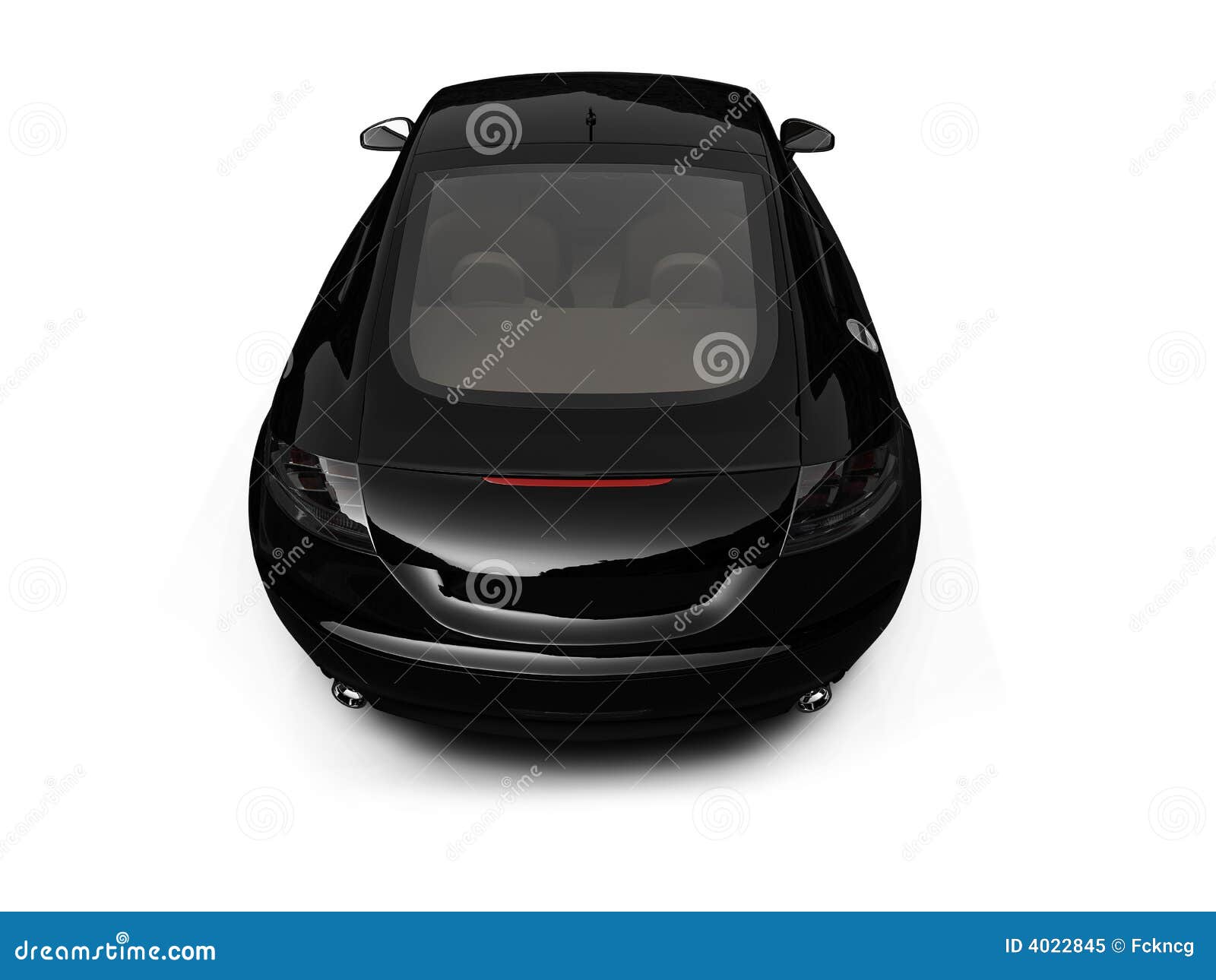Isolated Black Car Back View Stock Illustration - Illustration of ...