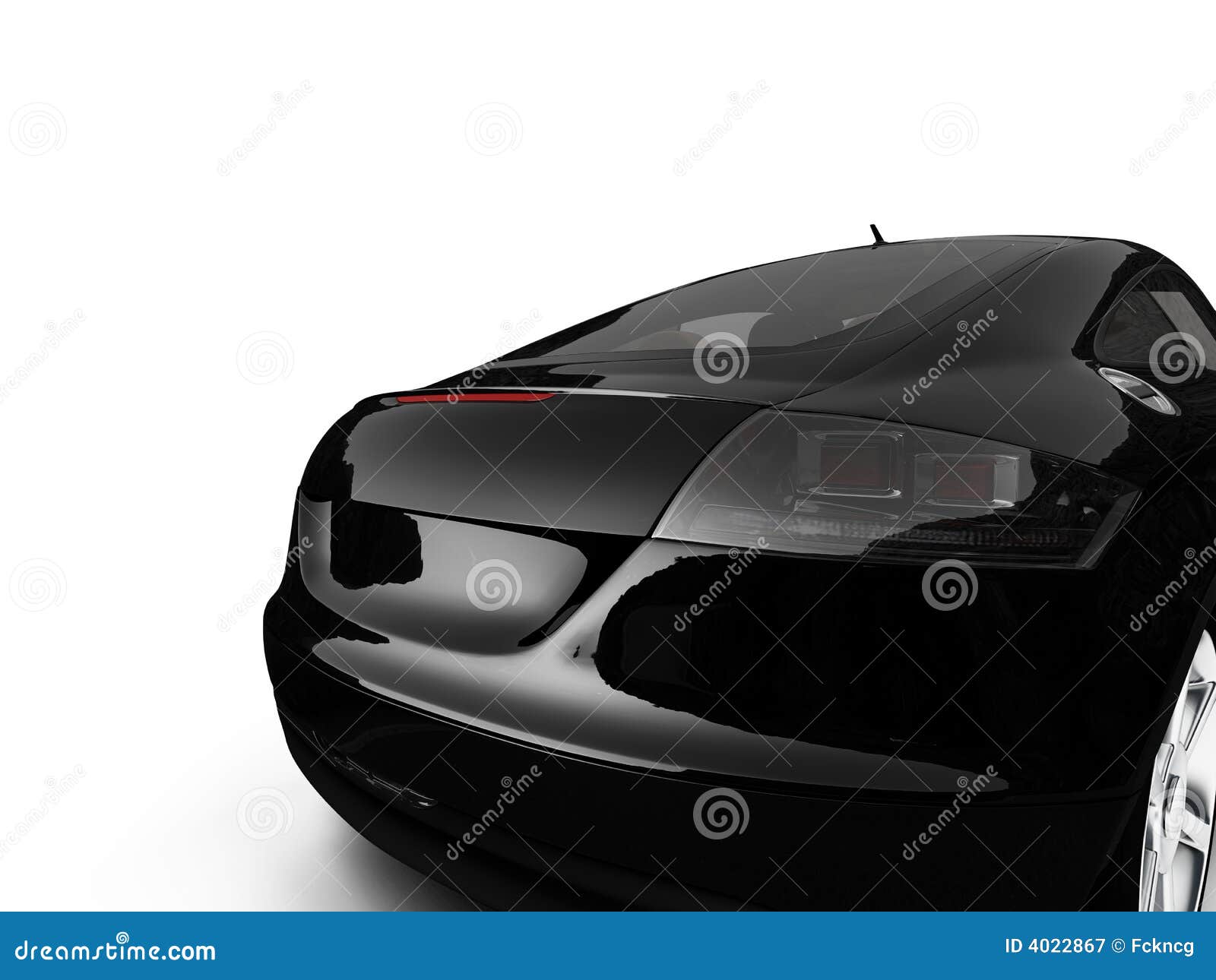 Isolated Black Car Back View Stock Illustration - Illustration of ...