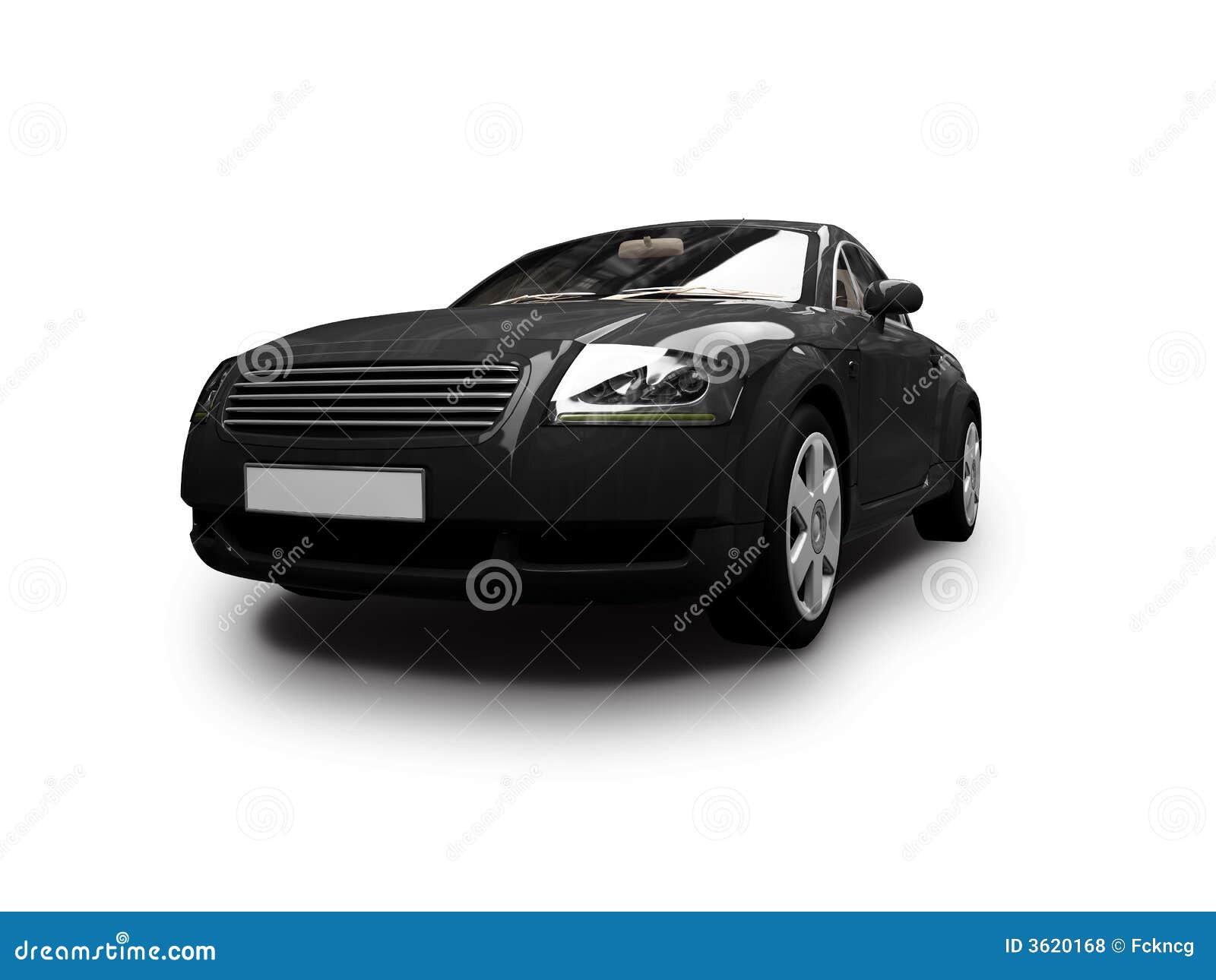Isolated Black Car Front View Stock Illustration - Illustration of ...