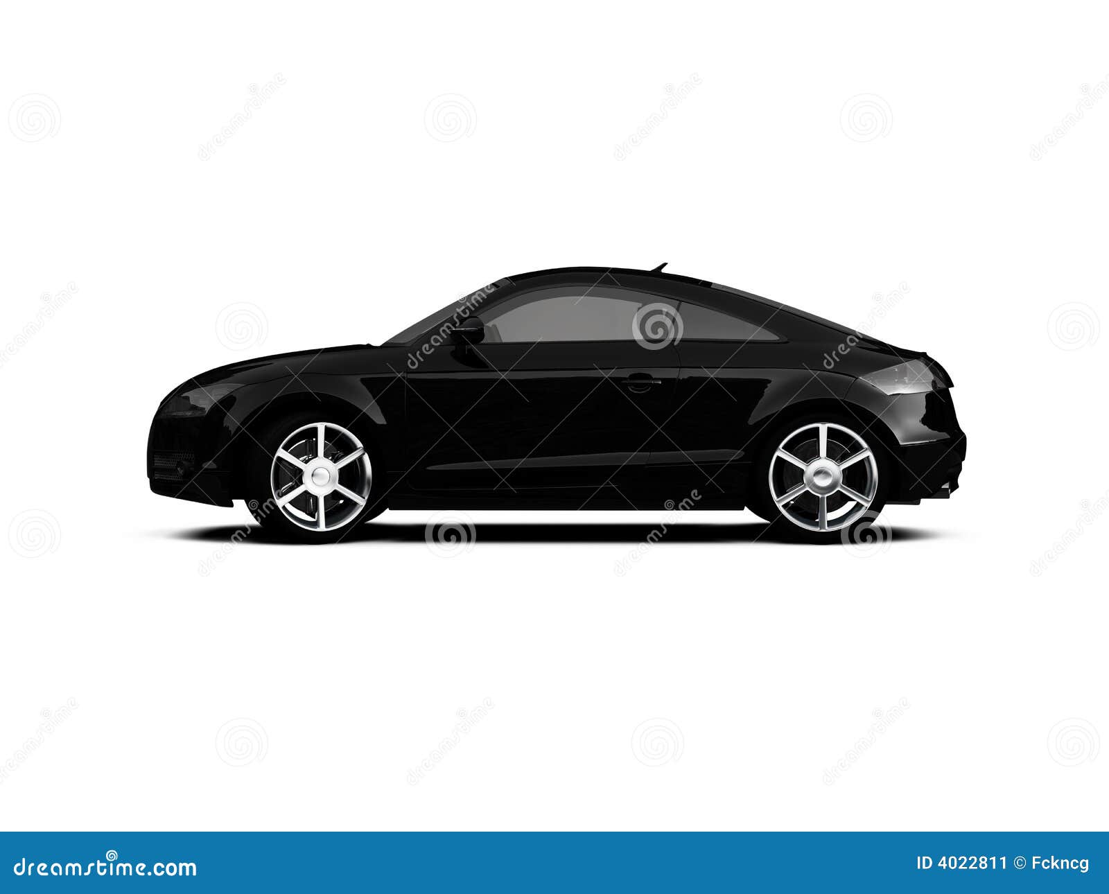 Isolated Black Car Side View Stock Illustration - Illustration of ...