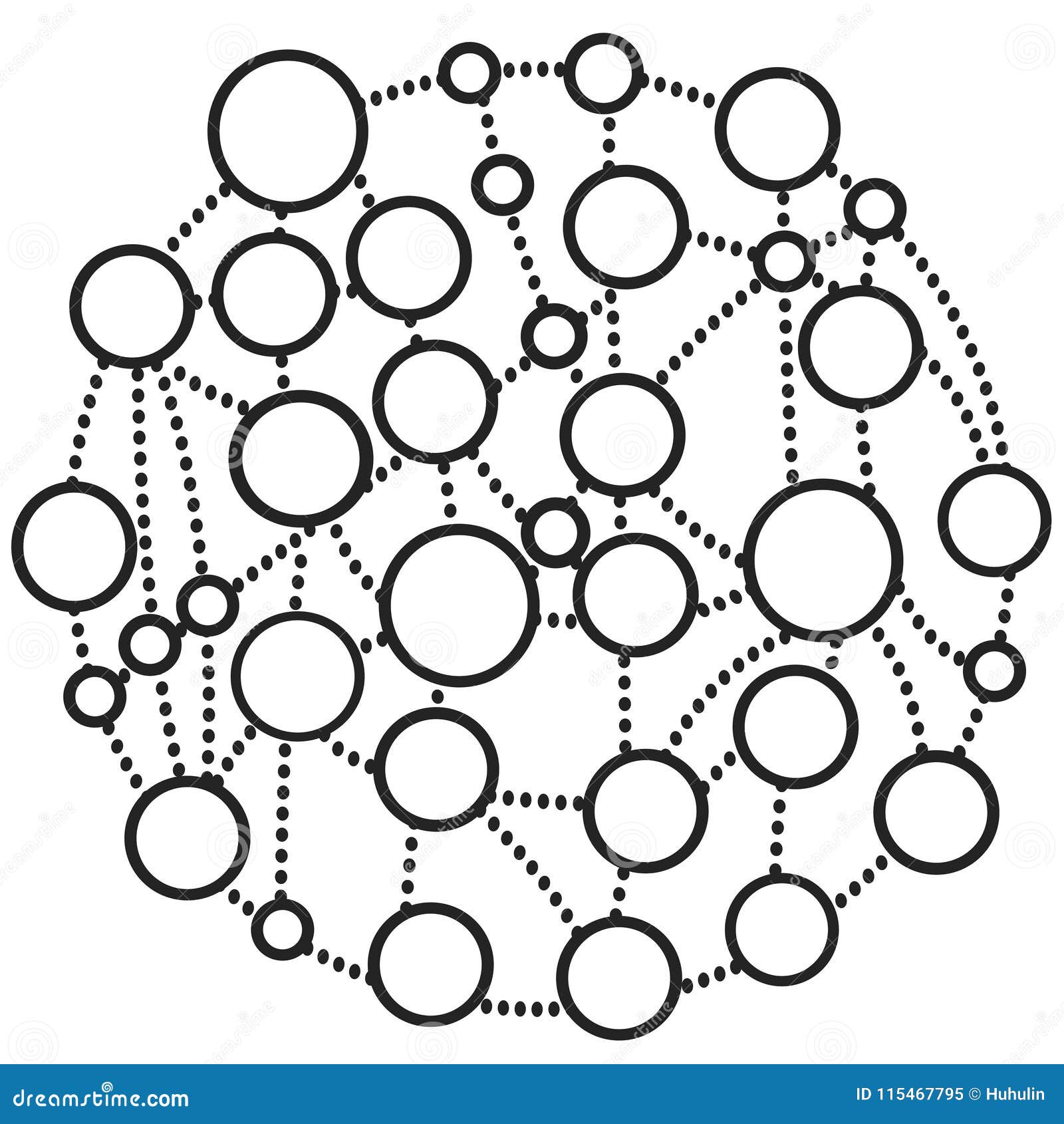 Isolated Black Circle Network Background,vector Stock Vector ...