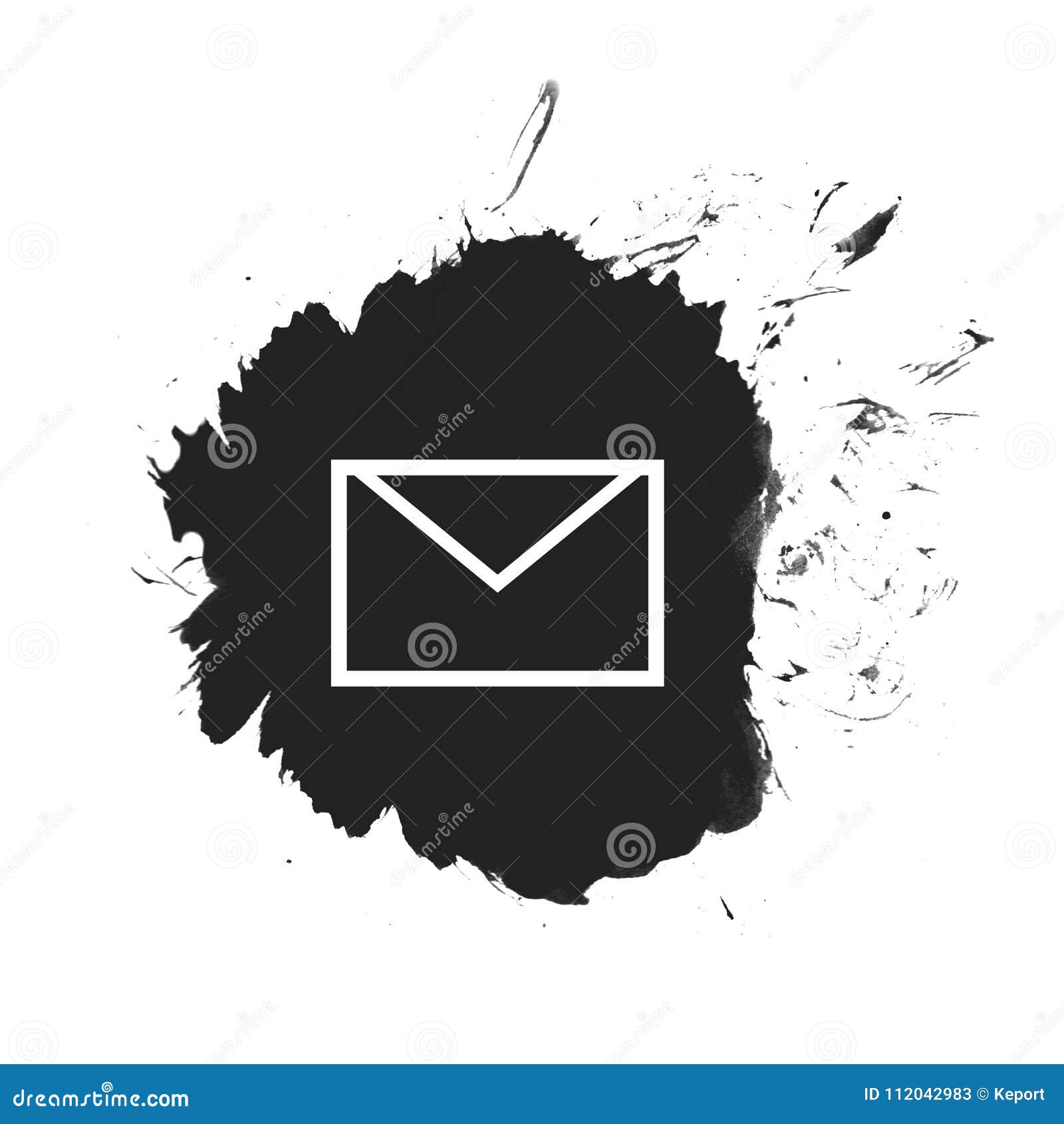 Black Splash Button: Mail stock illustration. Illustration of email ...
