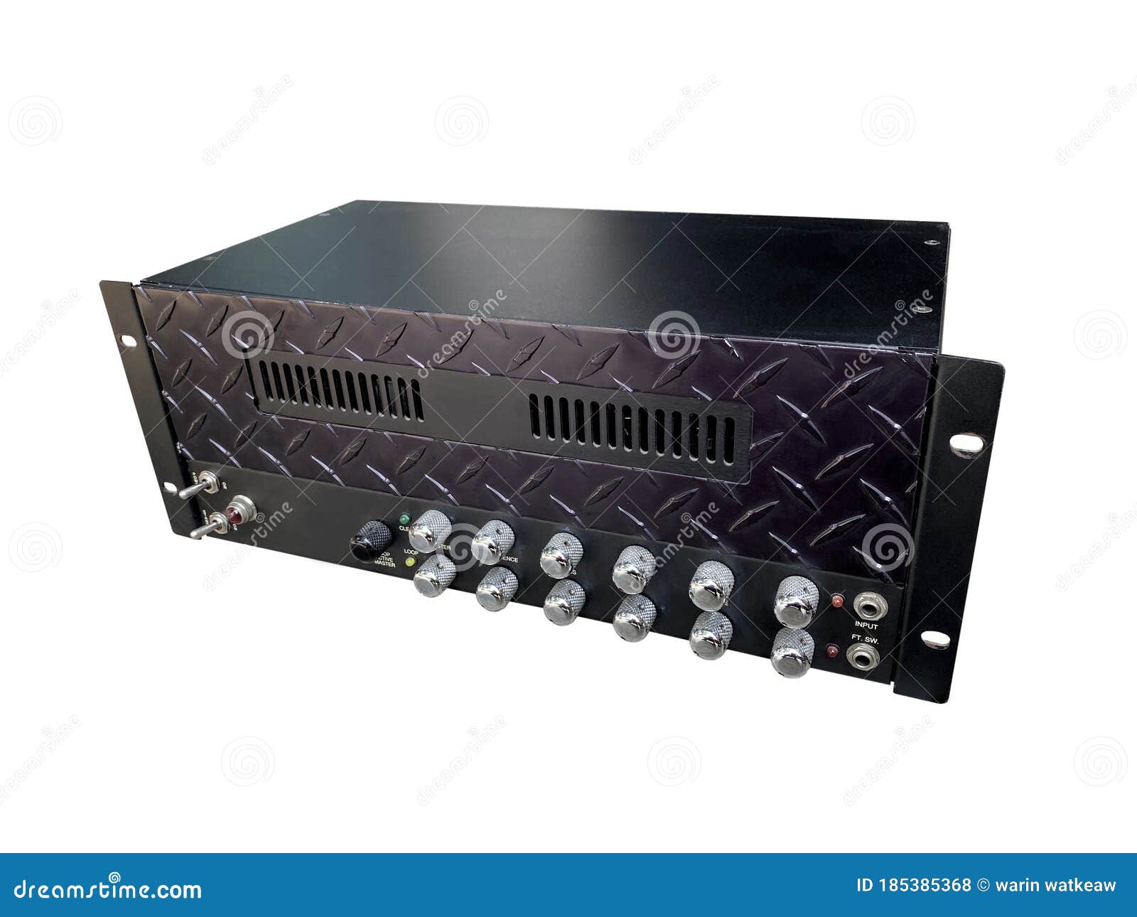 Isolated Black Control Panel Modern Electric Guitar Amplifier with ...