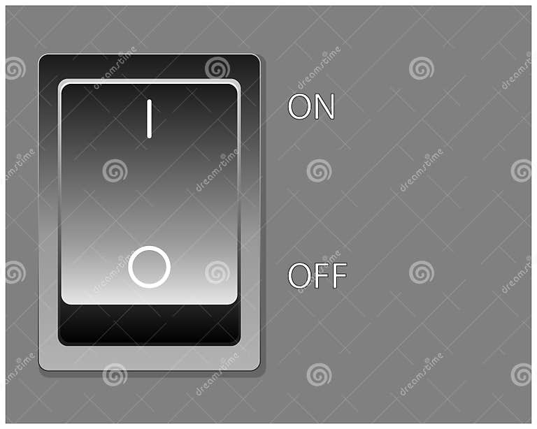 Isolated Black Electrical Switch on Gray Surface, Vector Design. Stock ...