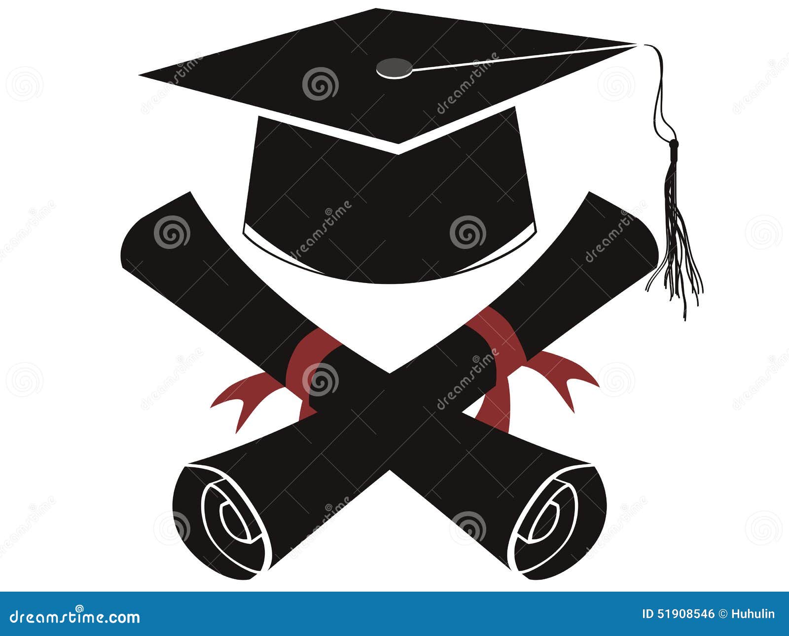 Black Graduation Cap Diploma Icon Vector Illustration | CartoonDealer ...