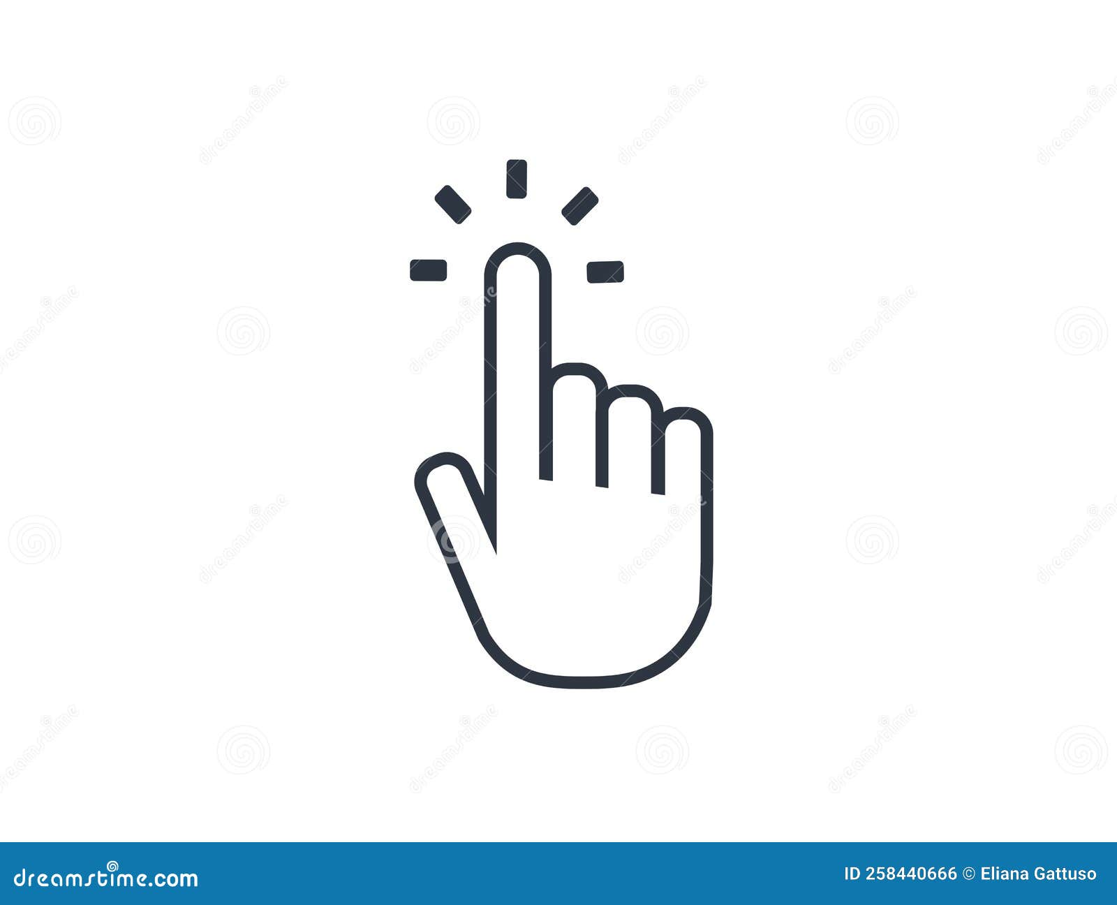 Isolated Black Hand Click Icon. Flat Desing Vector Stock Vector ...