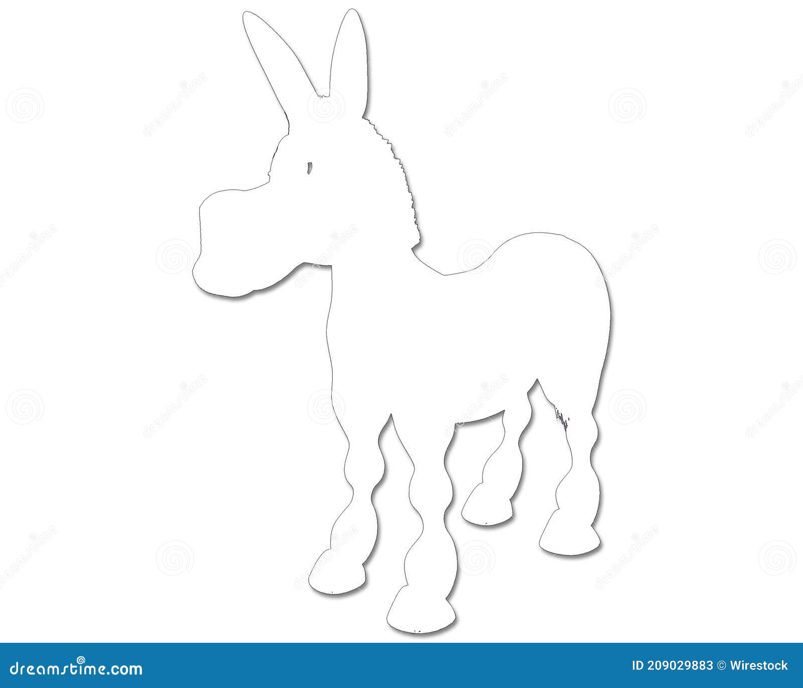 Fun Outline Donkey Vector Illustration | CartoonDealer.com #24664926