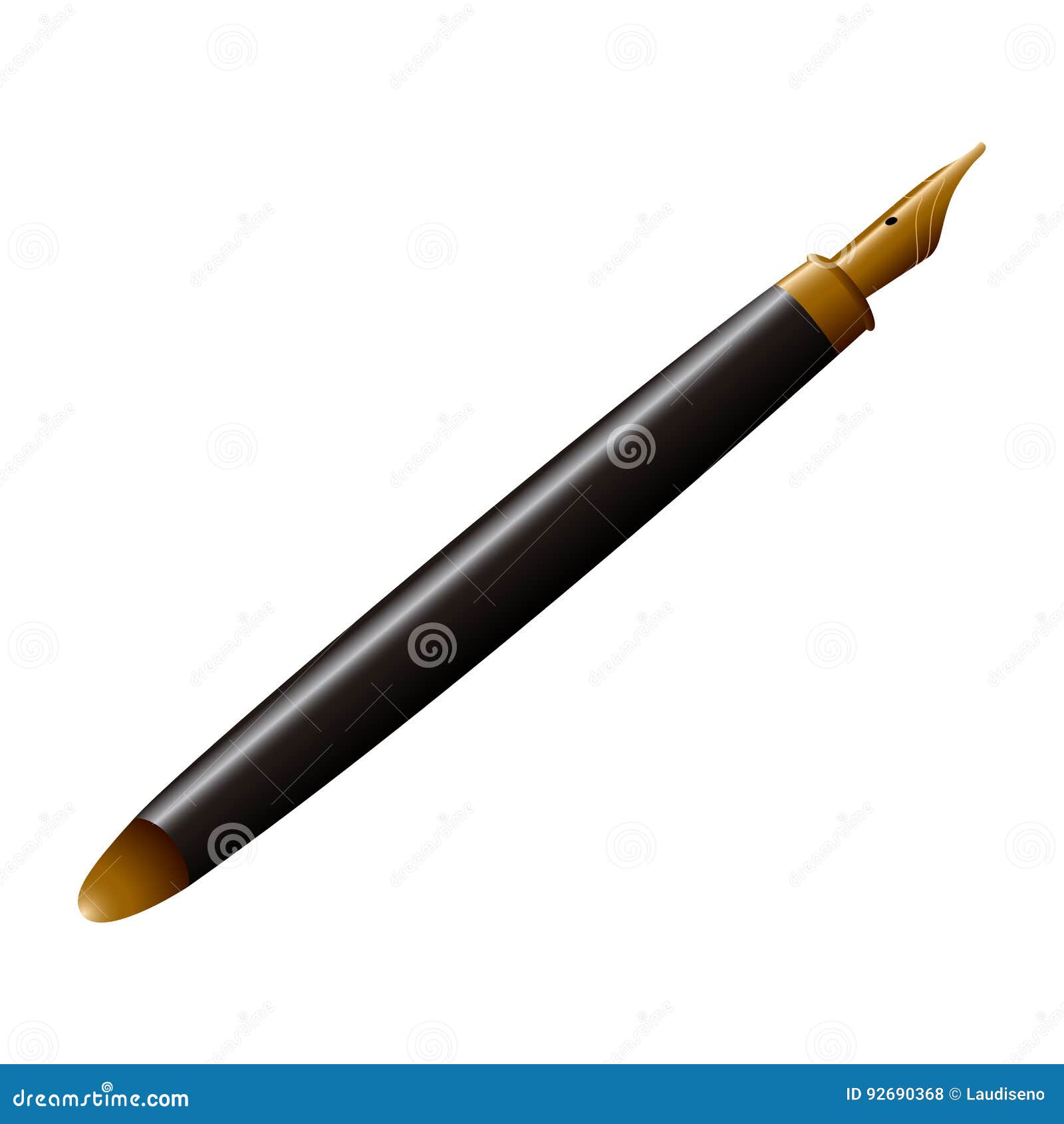 Isolated black pen stock vector. Illustration of clip - 92690368