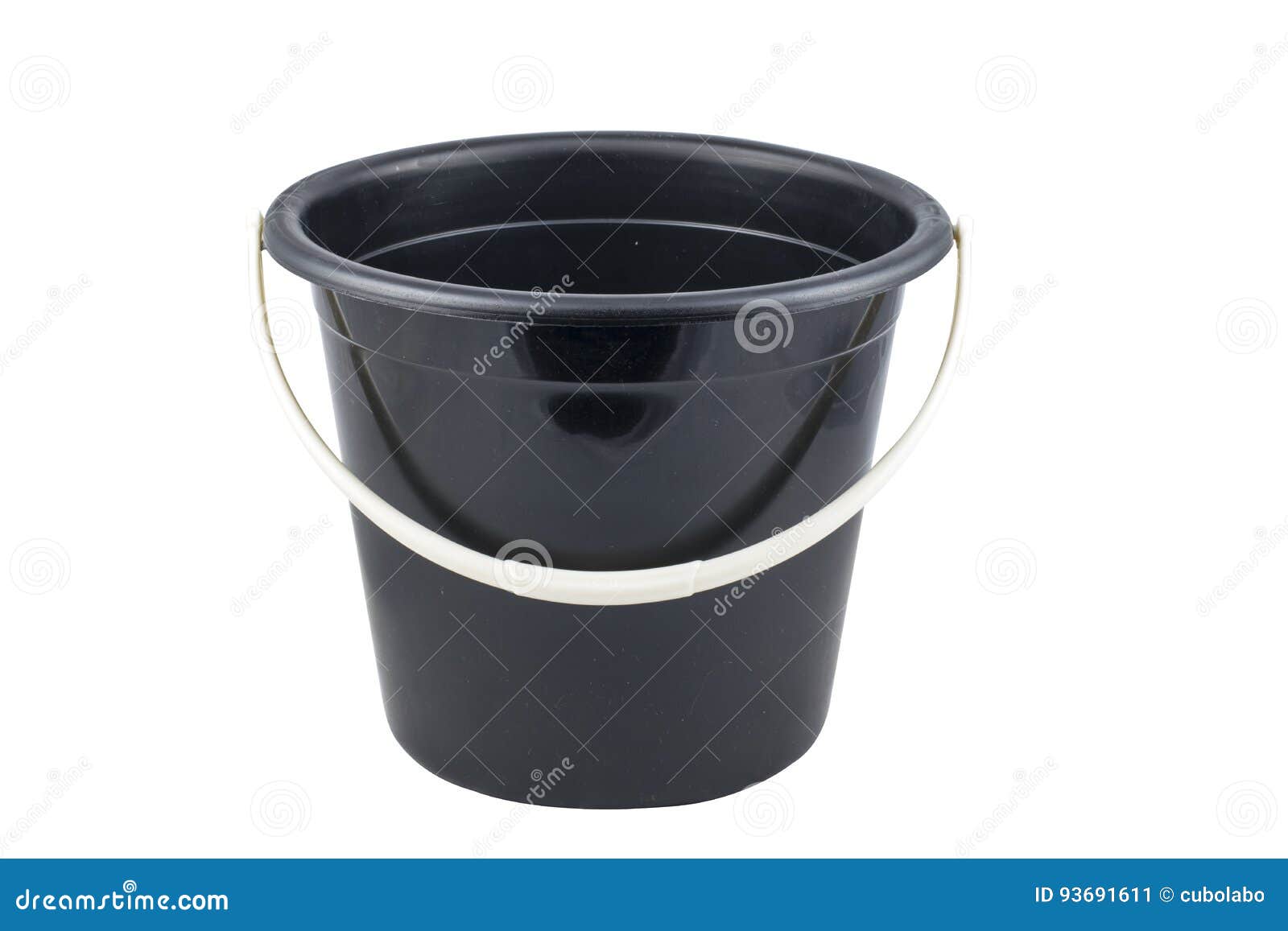 Isolated Black Plastic Bucket Stock Image - Image of isolated, black ...