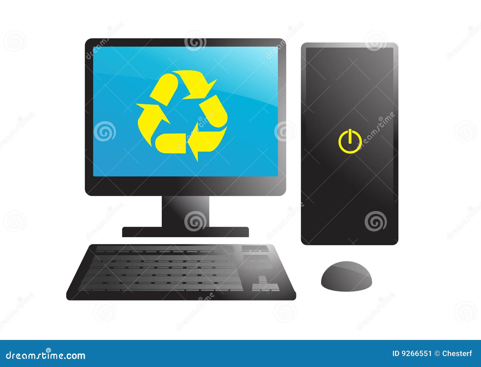 Isolated Black Recycling Computer Stock Vector - Illustration of ...