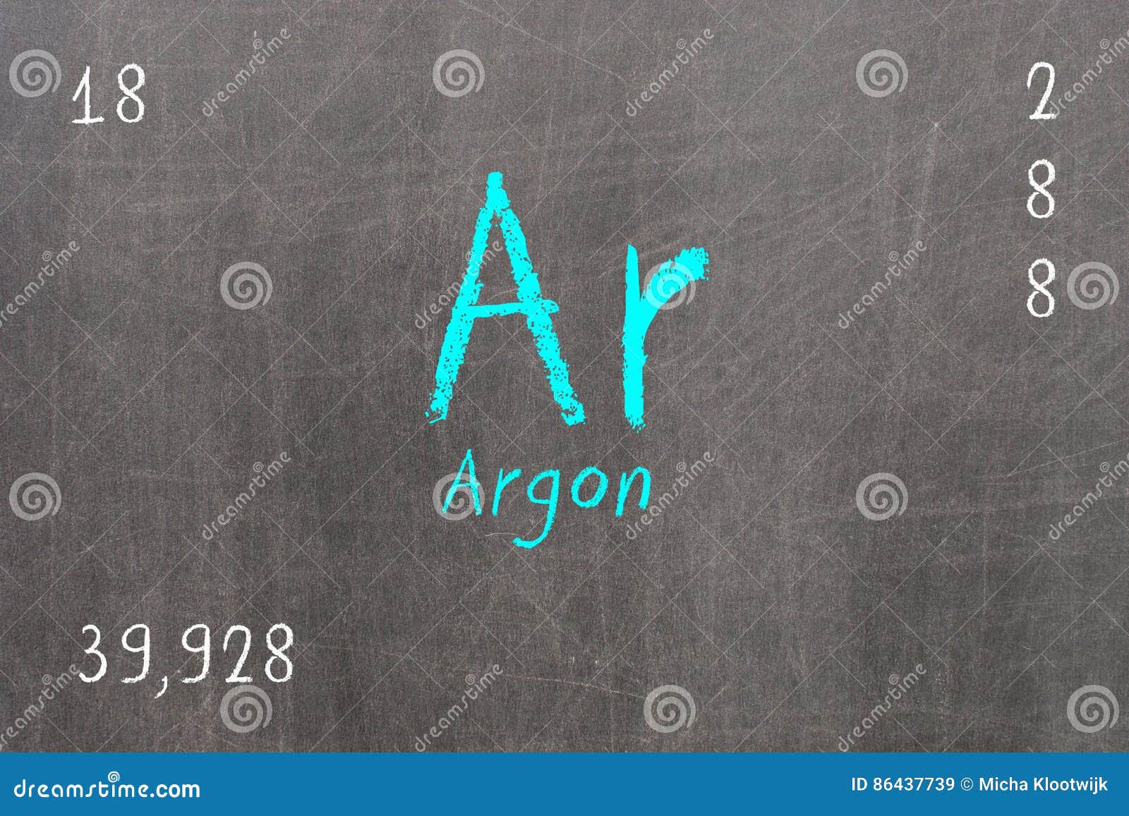 Isolated Blackboard with Periodic Table, Argon Stock Illustration ...