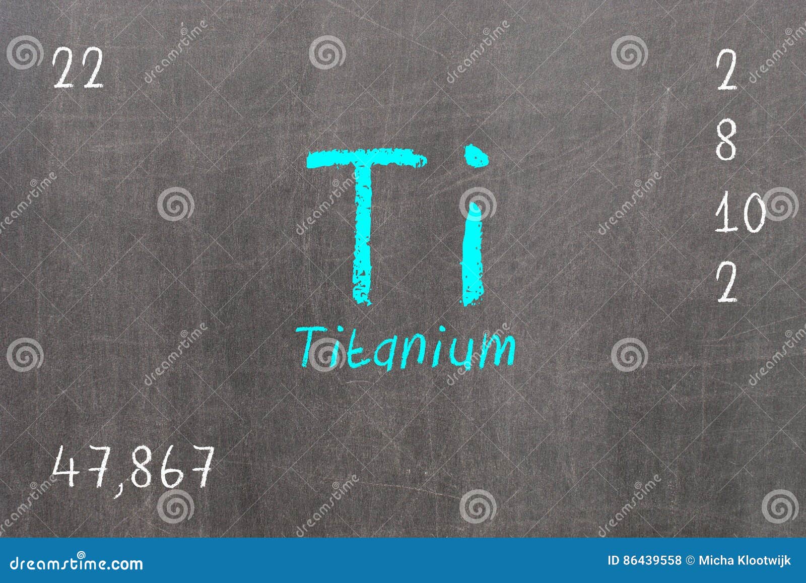 Isolated Blackboard with Periodic Table, Titanium Stock Illustration ...