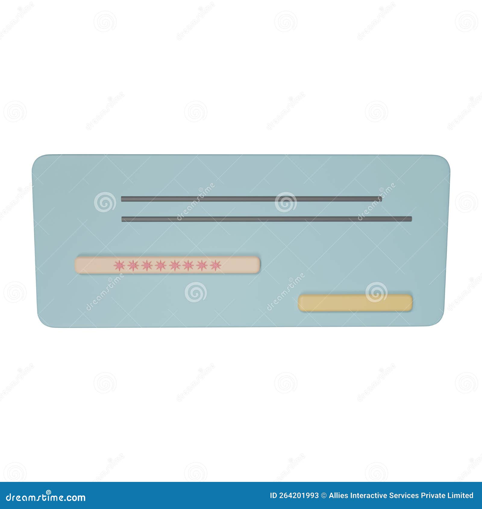 Isolated Blank Cheque Icon in 3D Render Stock Illustration ...