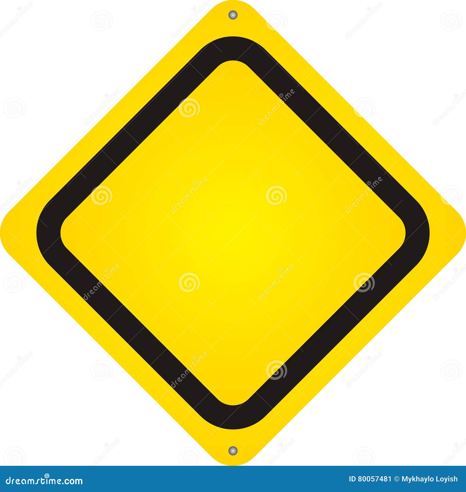 Isolated Blank Yellow Sign stock vector. Illustration of post - 80057481