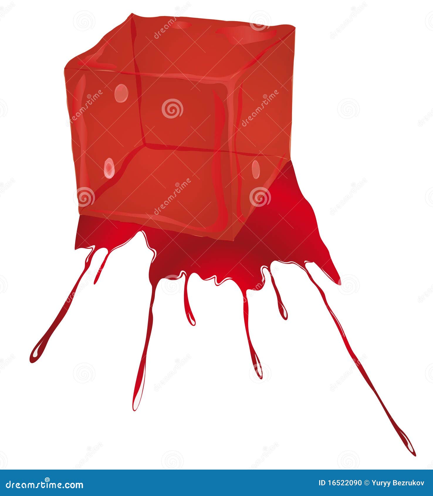 Isolated bloody ice cube stock vector. Illustration of process - 16522090