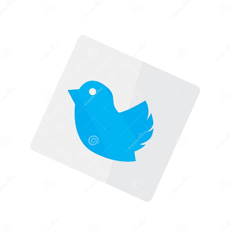 Isolated Blue Bird Symbol on a Sticker Editorial Photo - Illustration ...