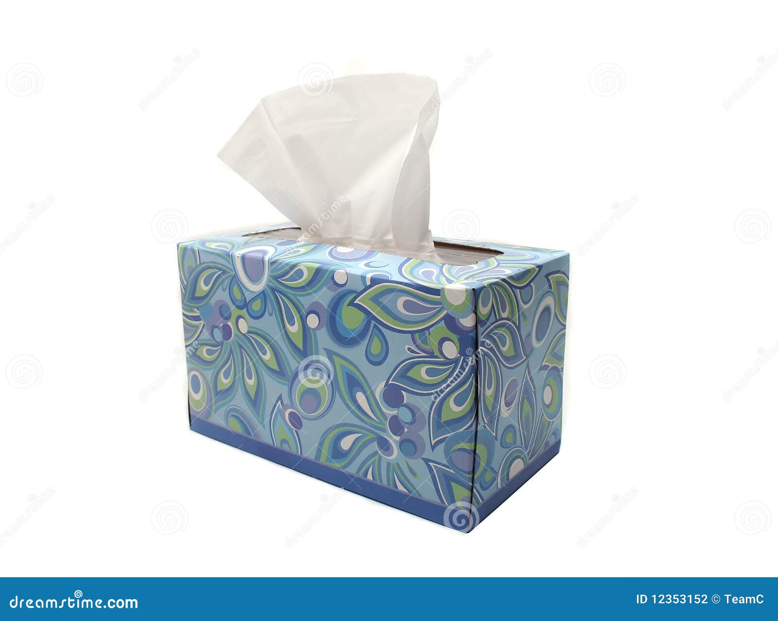 Isolated Blue Box of Tissues Stock Photo - Image of hygiene, care: 12353152