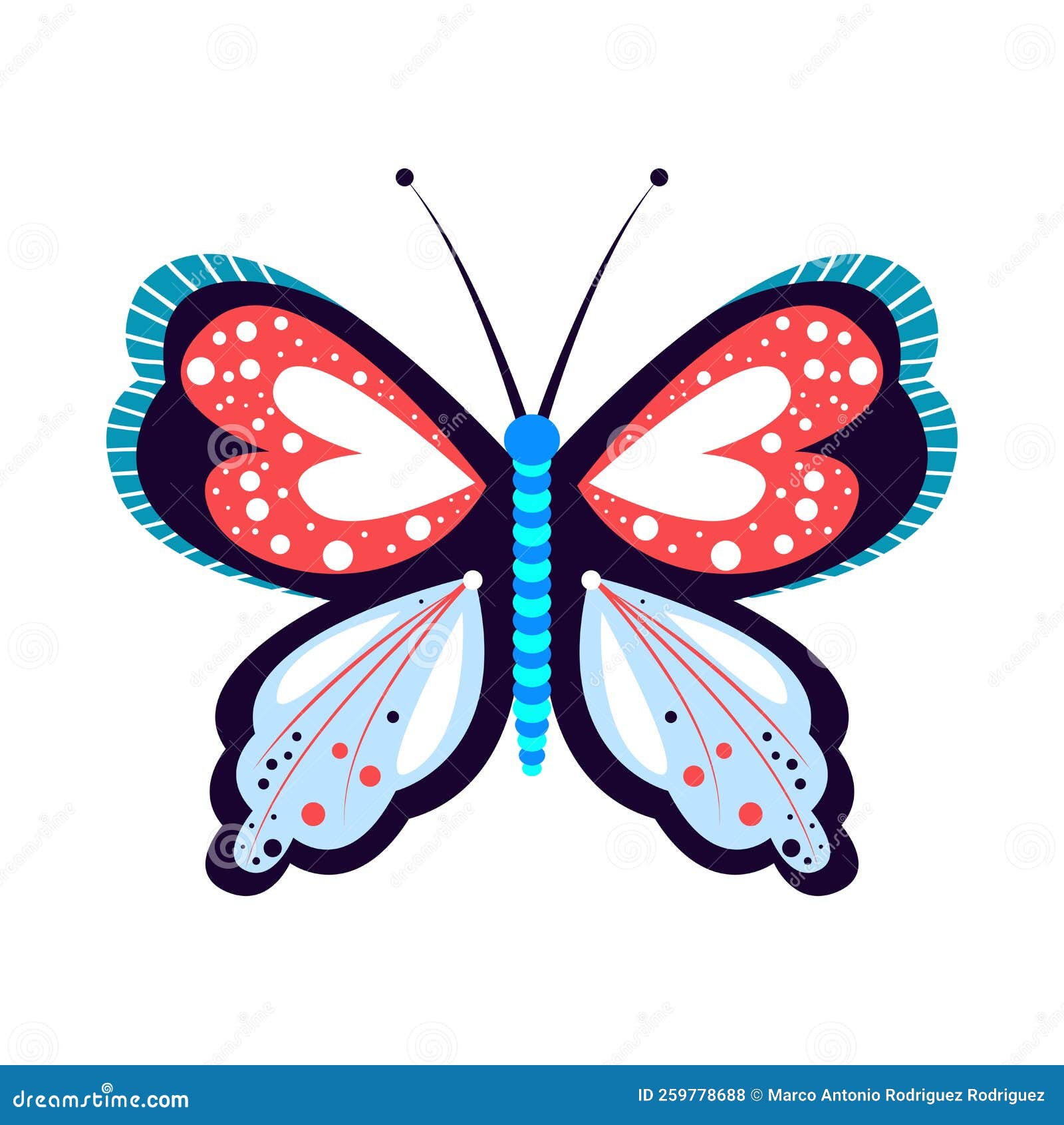 Isolated Blue Butterfly Vector Illustration Stock Vector - Illustration ...