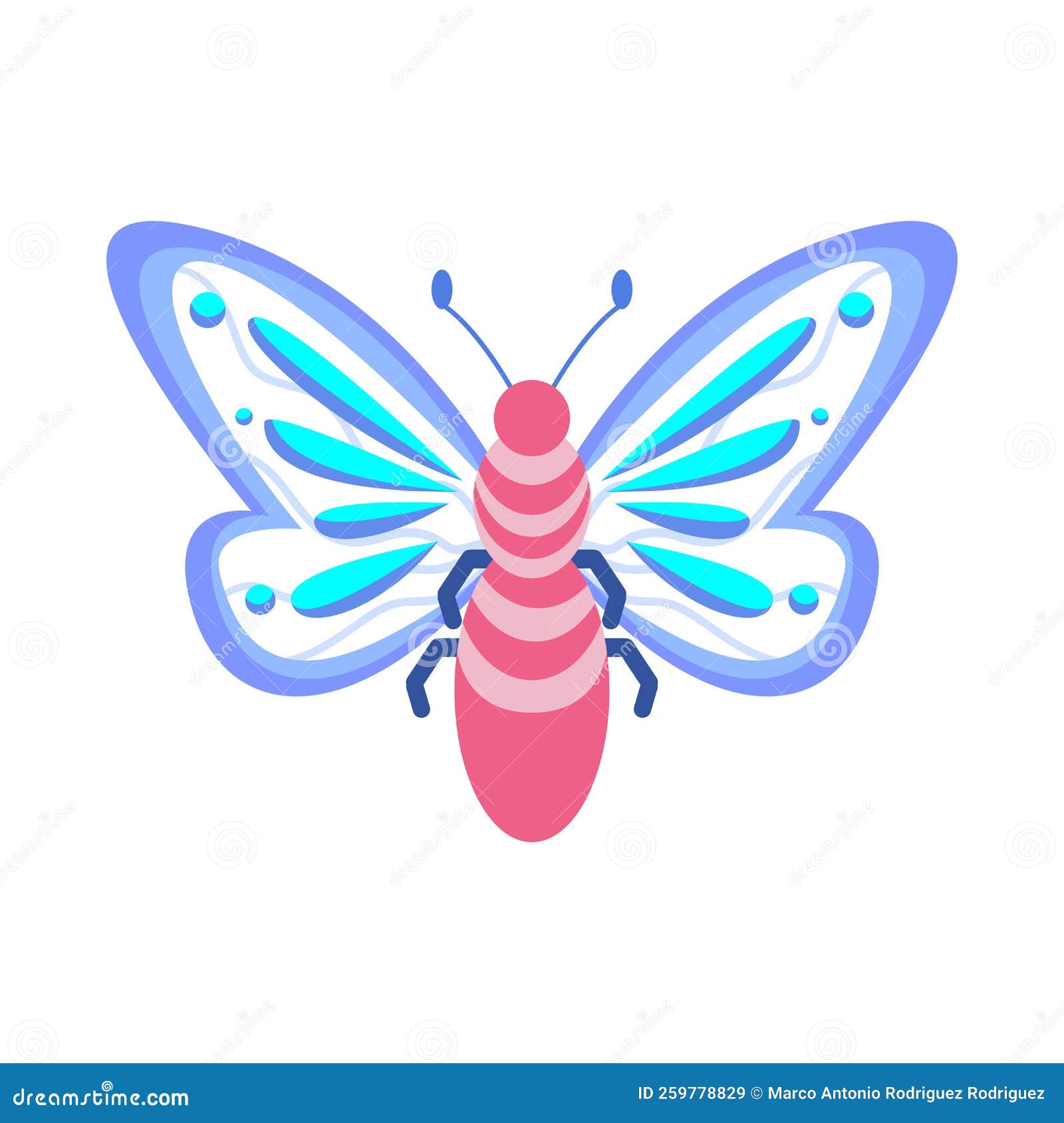 Isolated Blue Butterfly Vector Illustration Stock Vector - Illustration ...