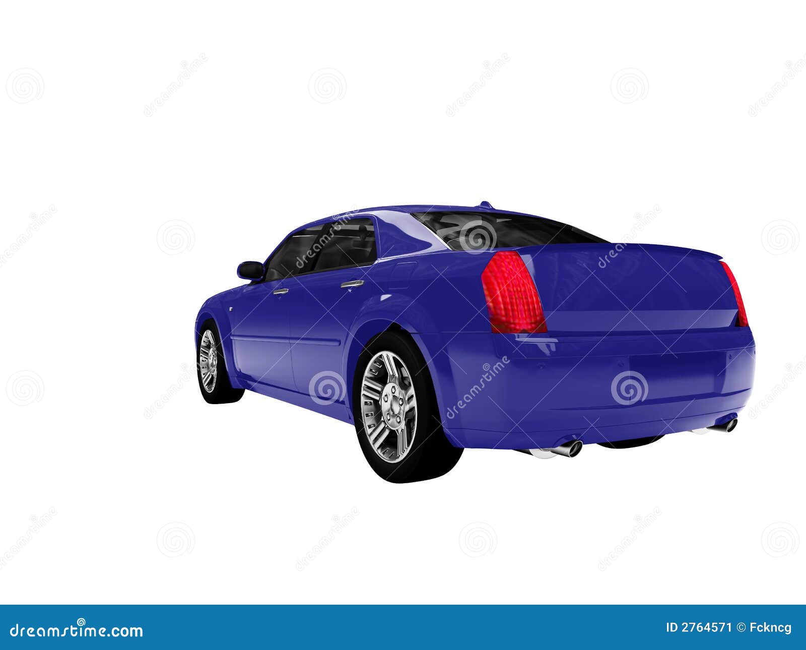 Isolated Blue Car Back View Stock Illustration - Illustration of auto ...