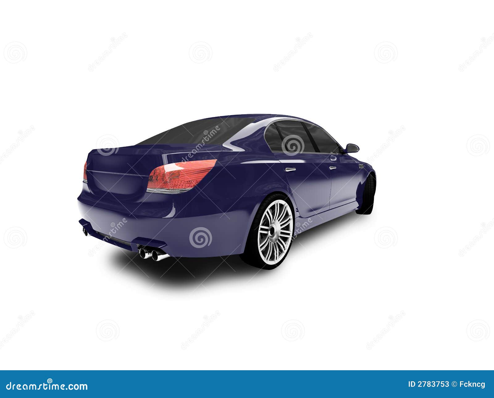 Isolated Blue Car Back View Stock Illustration - Illustration of glass ...