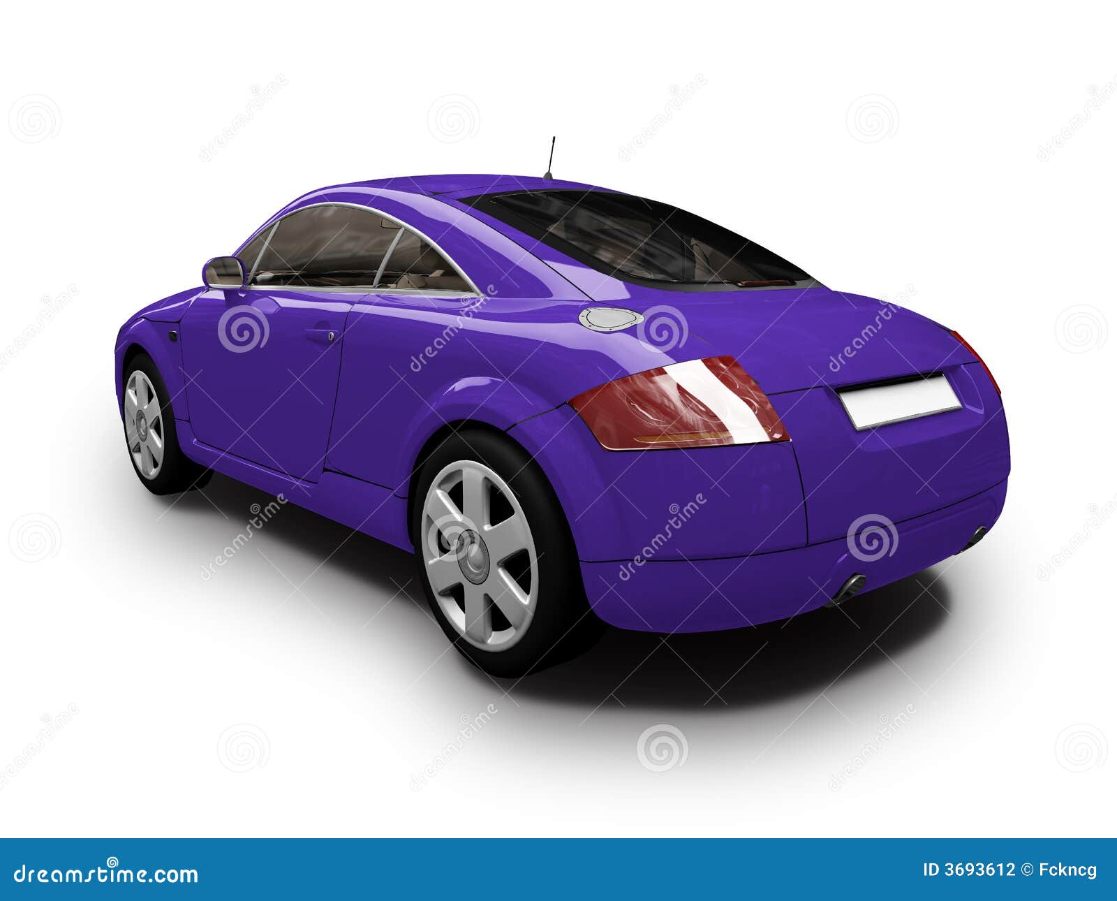Isolated Blue Car Back View Stock Illustration - Illustration of luxury ...