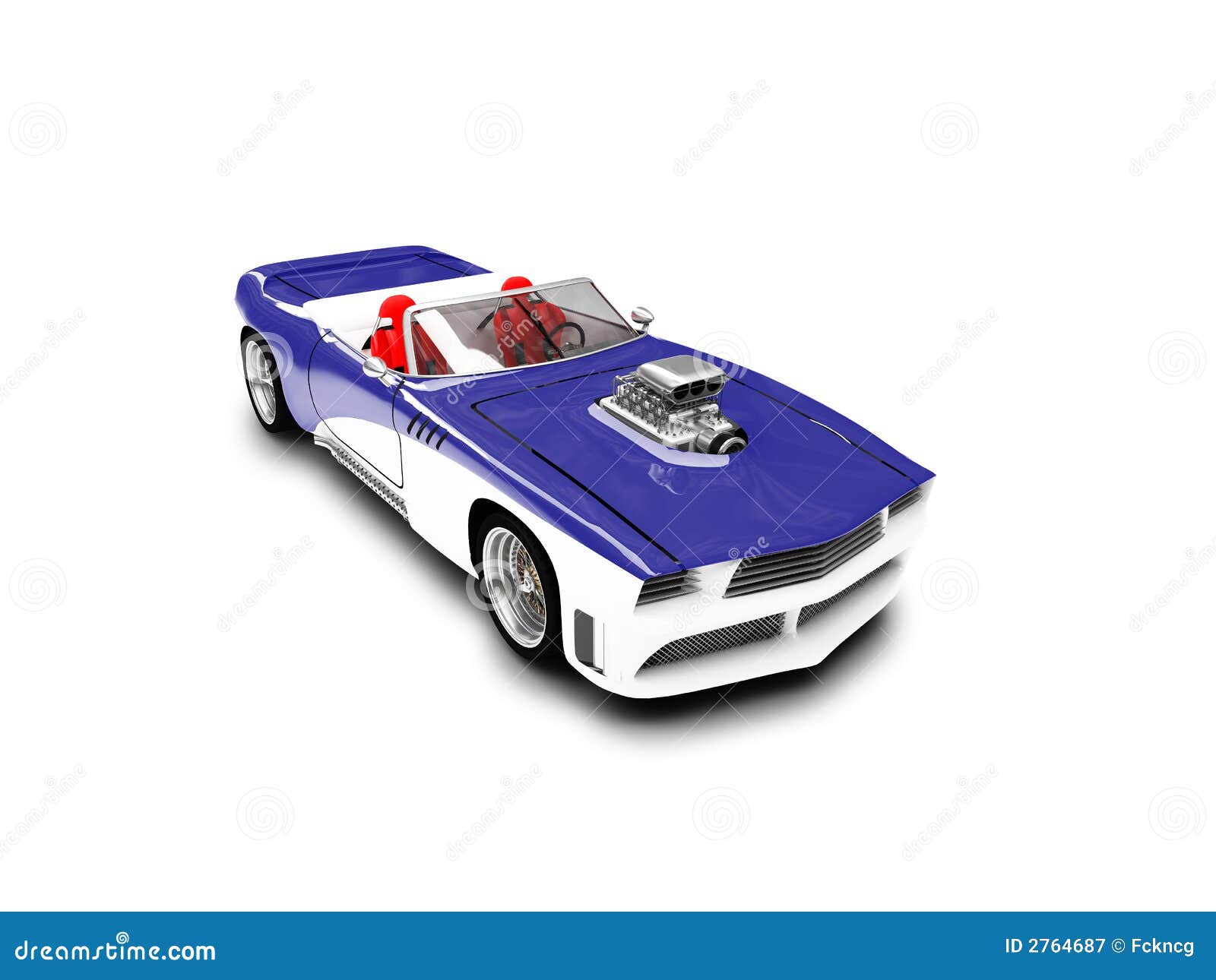 Isolated Blue Car Front View Stock Illustration - Illustration of ...