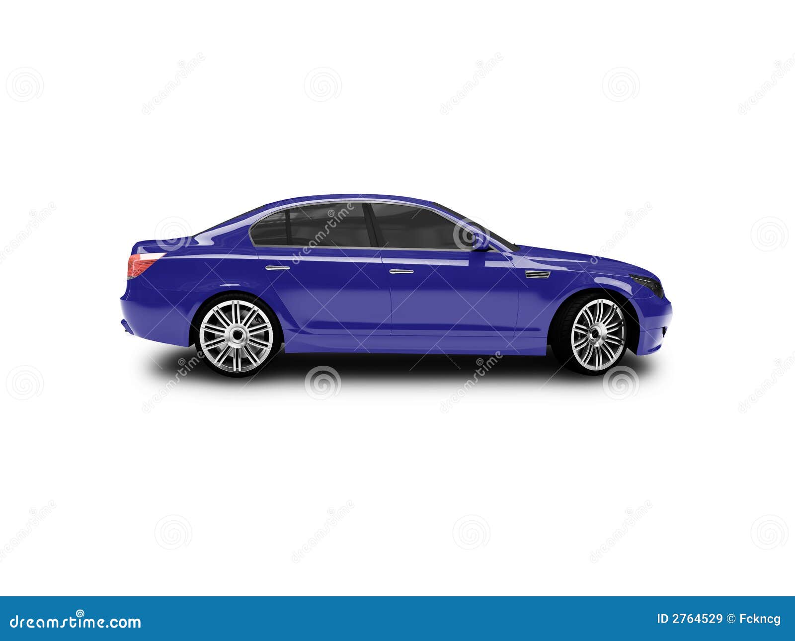 Isolated Blue Car Side View Stock Illustration - Illustration of motor ...