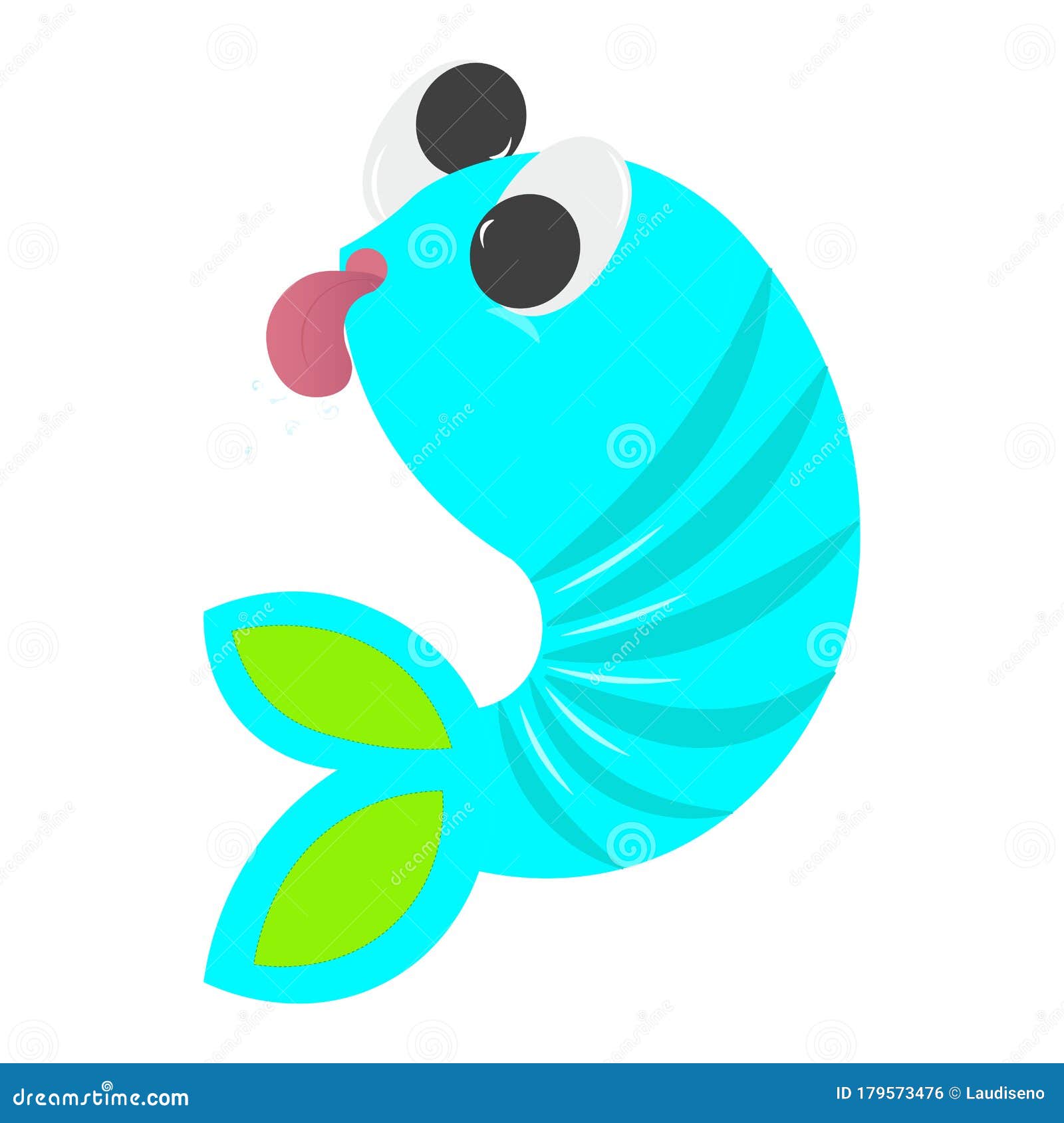 Isolated blue fish cartoon stock vector. Illustration of icon - 179573476