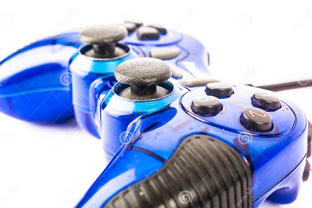 Isolated Blue Joystick for Controller and Play Video Game Isolate Stock ...