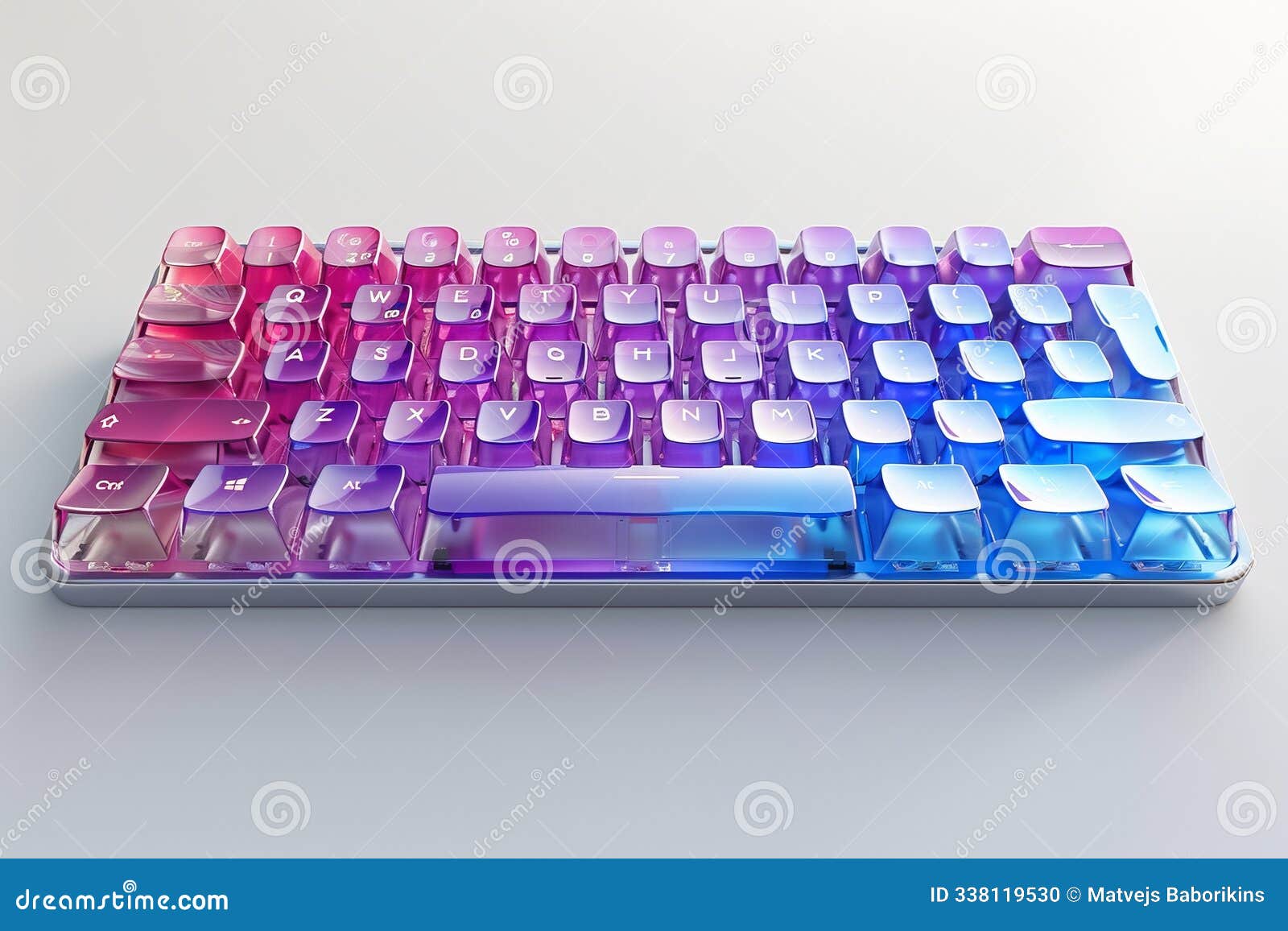 Isolated Blue Keyboard with Unlabeled Keys for Text Input and 3d ...