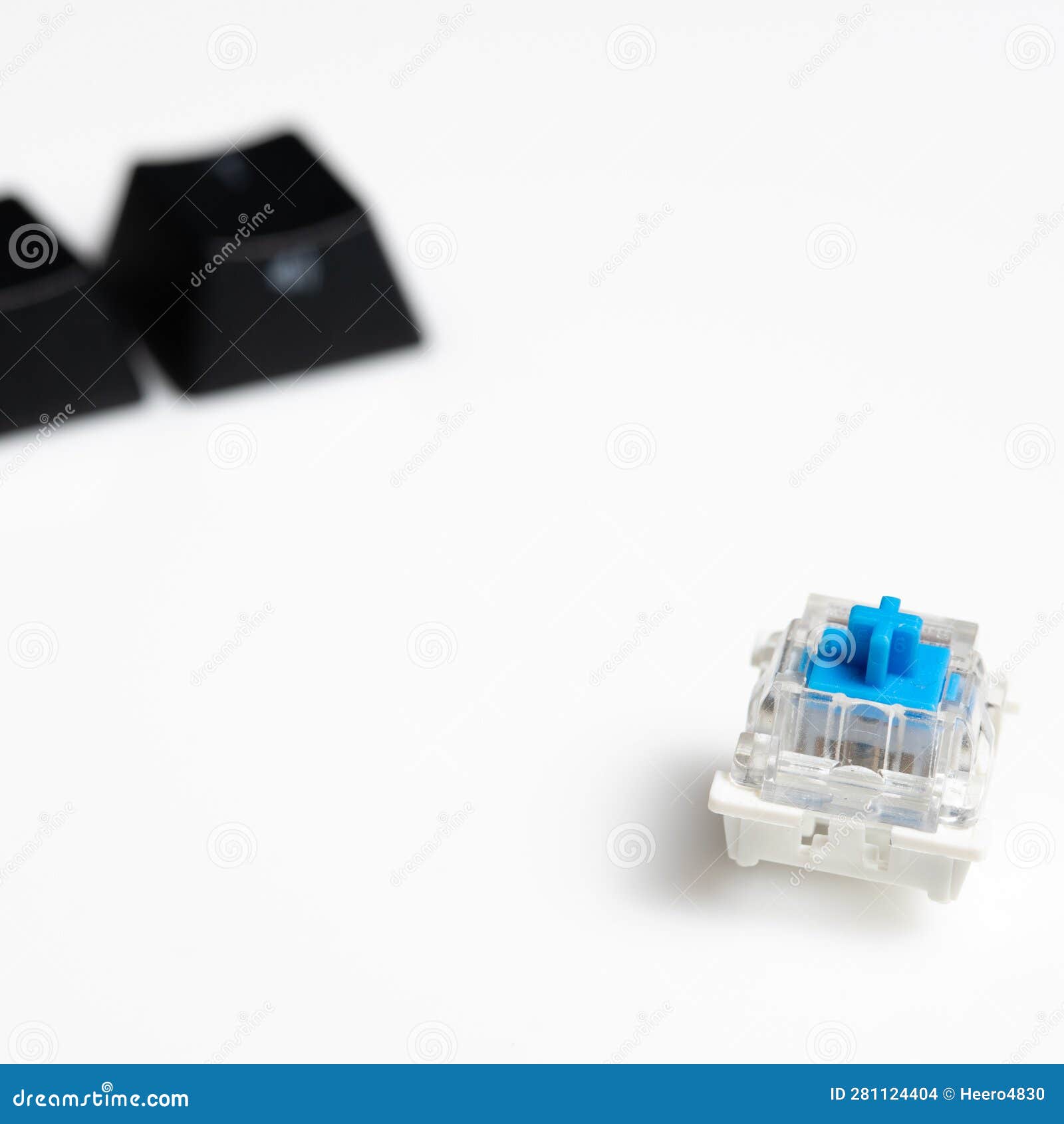 Isolated Blue Keyswitch for Keyboard on White Background Stock Photo ...
