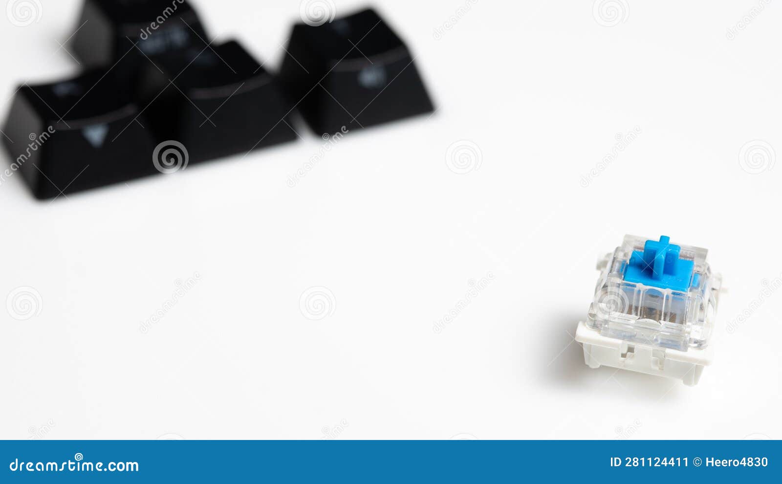 Isolated Blue Keyswitch for Keyboard on White Background Stock Image ...