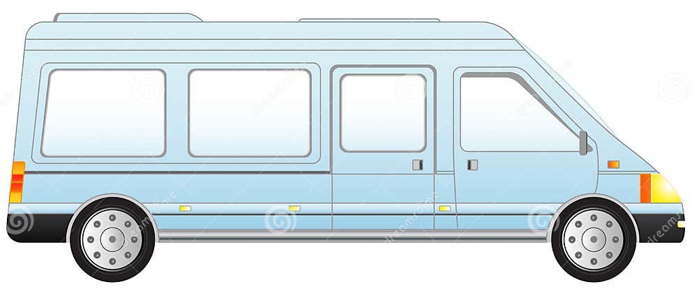 Isolated blue mini bus stock vector. Illustration of cabin - 26474088