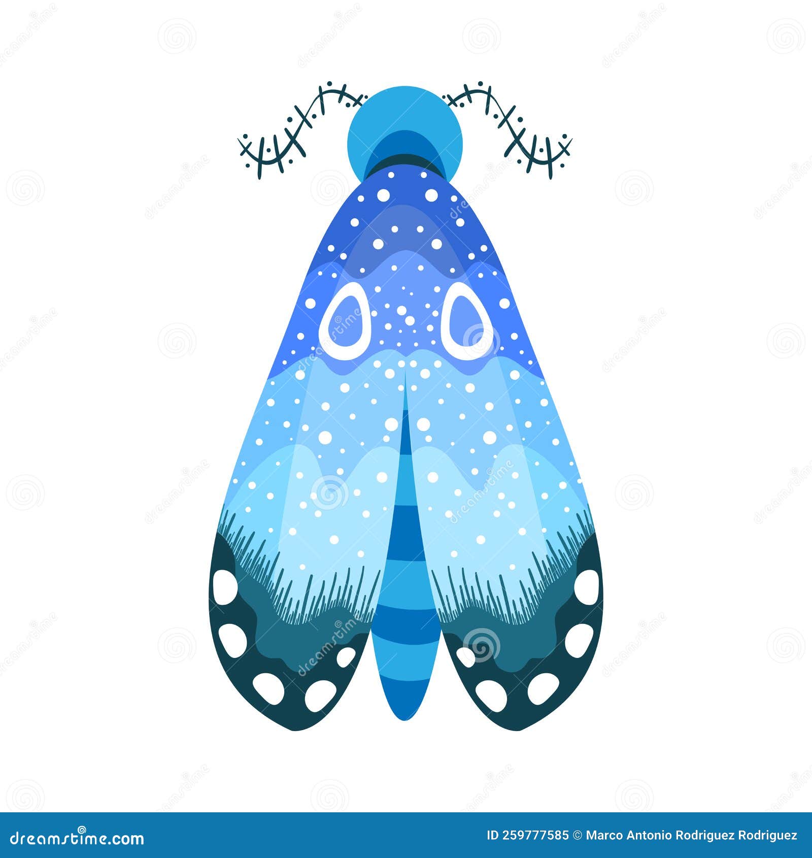 Isolated Blue Moth Vector Illustration Stock Vector - Illustration of ...