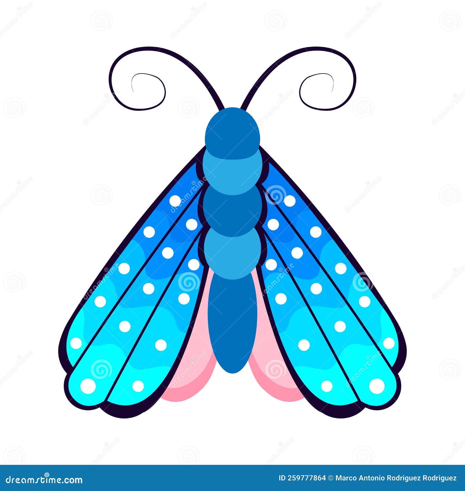 Isolated Blue Moth Vector Illustration Stock Vector - Illustration of ...