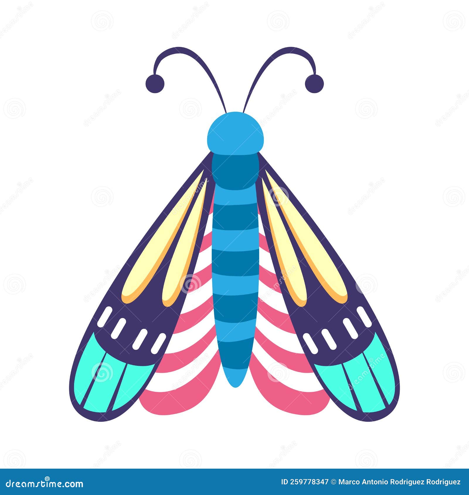 Isolated Blue Moth Vector Illustration Stock Vector - Illustration of ...