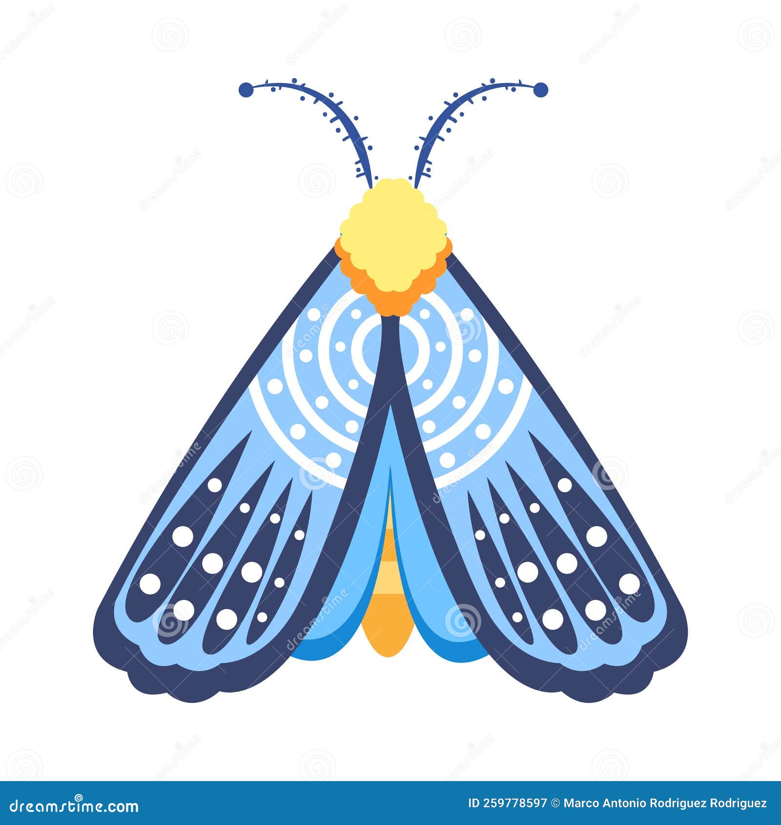 Isolated Blue Moth Vector Illustration Stock Vector - Illustration of ...