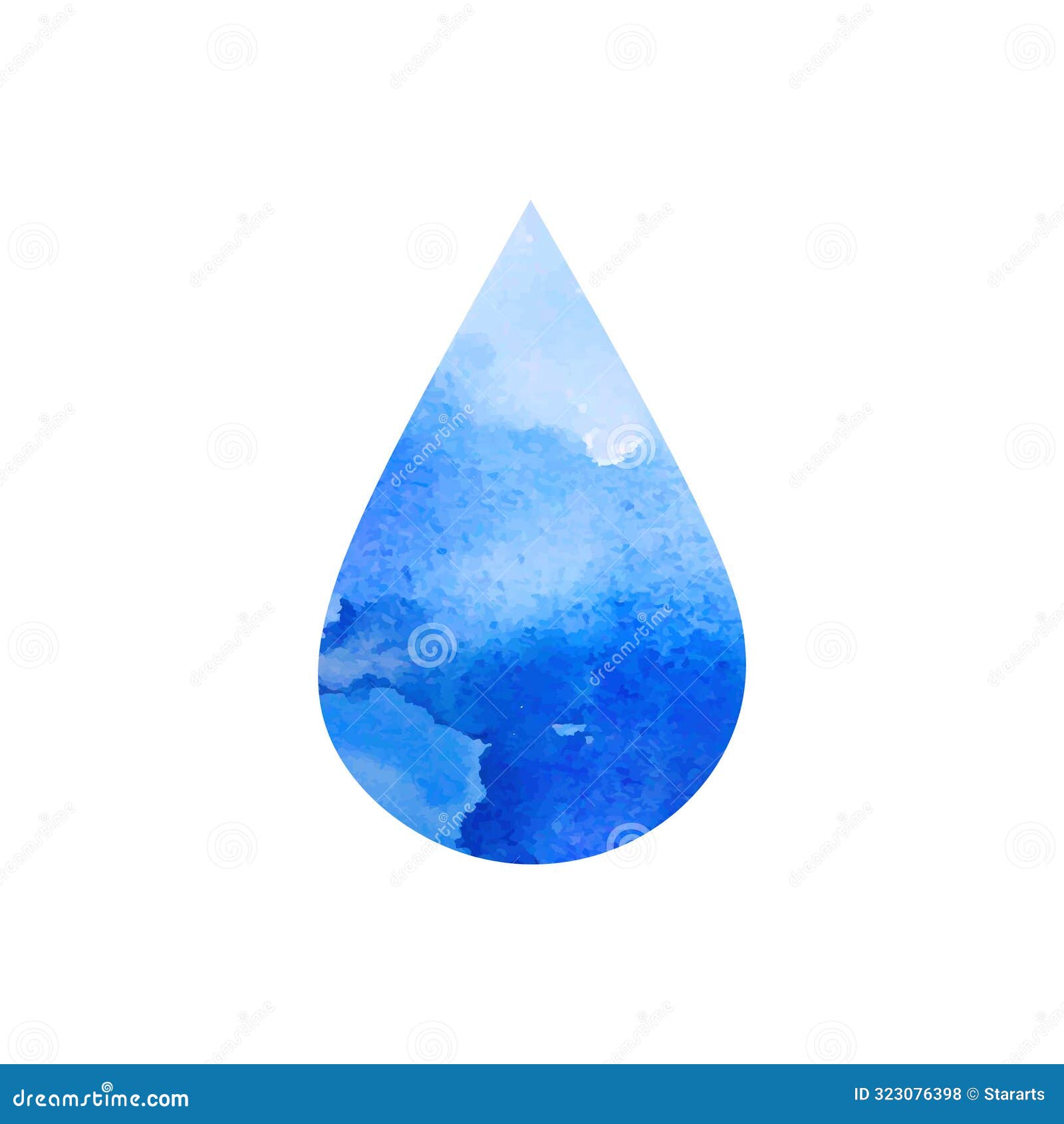 Isolated Blue Rain Droplet in Watercolor Style Stock Illustration ...