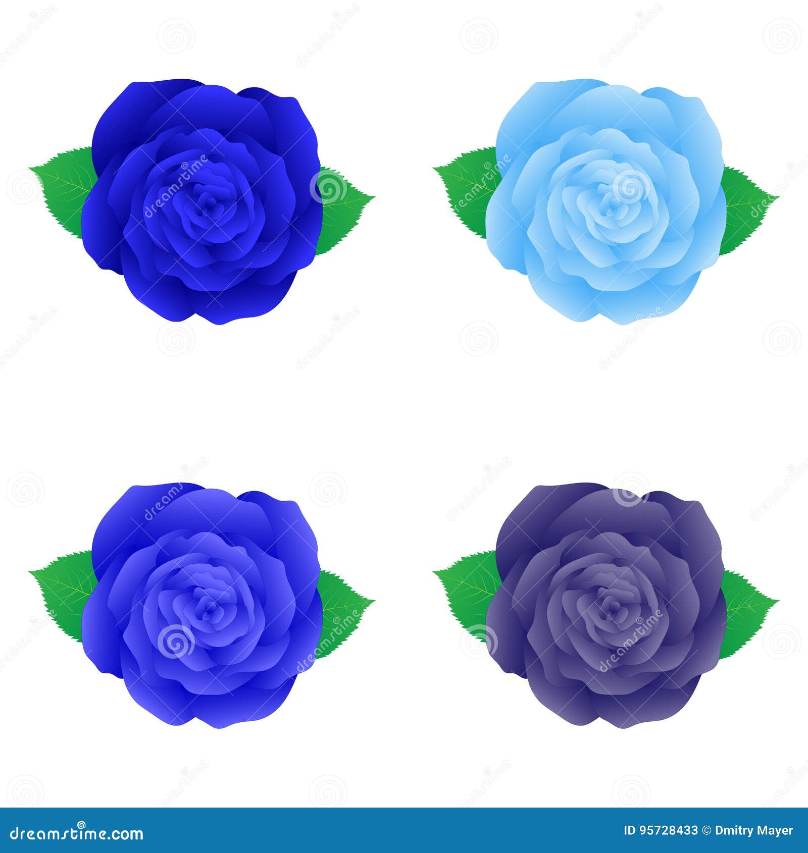 Isolated Blue Rose for Decoration Stock Vector - Illustration of ...