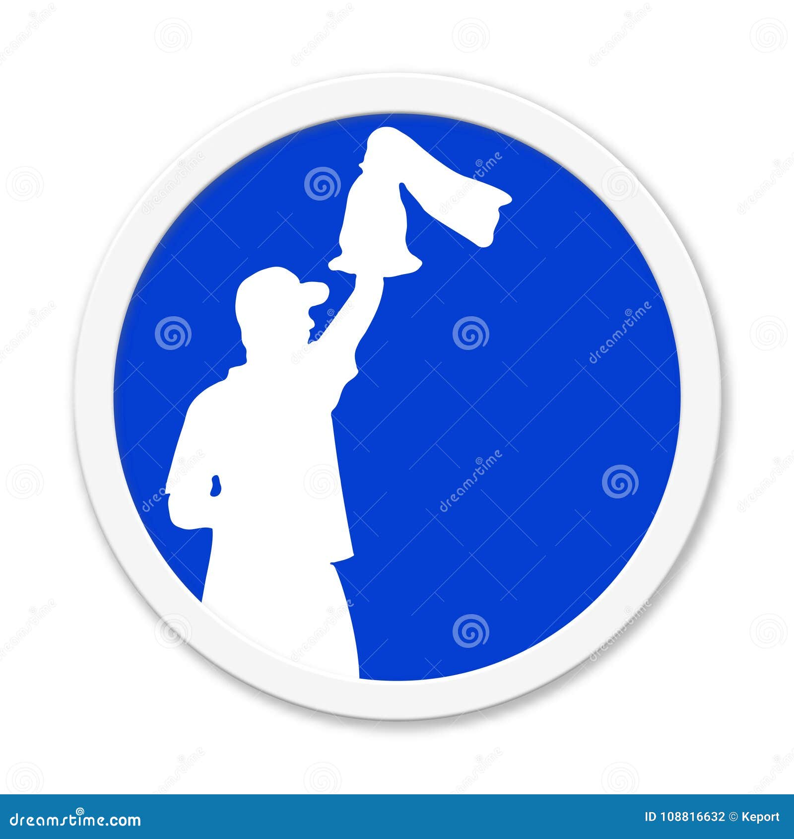 Isolated Blue Button with Fan Symbol Stock Illustration - Illustration ...