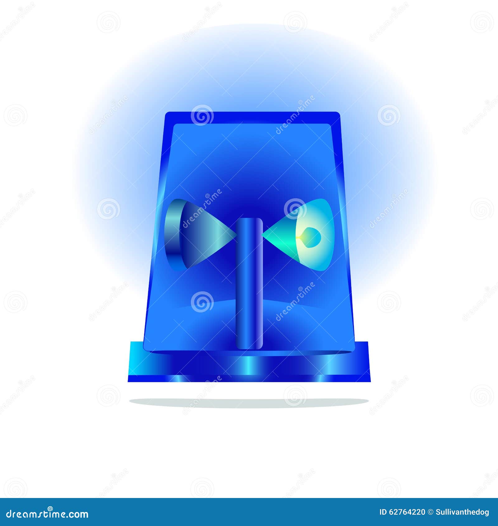Isolated blue siren stock vector. Illustration of control - 62764220