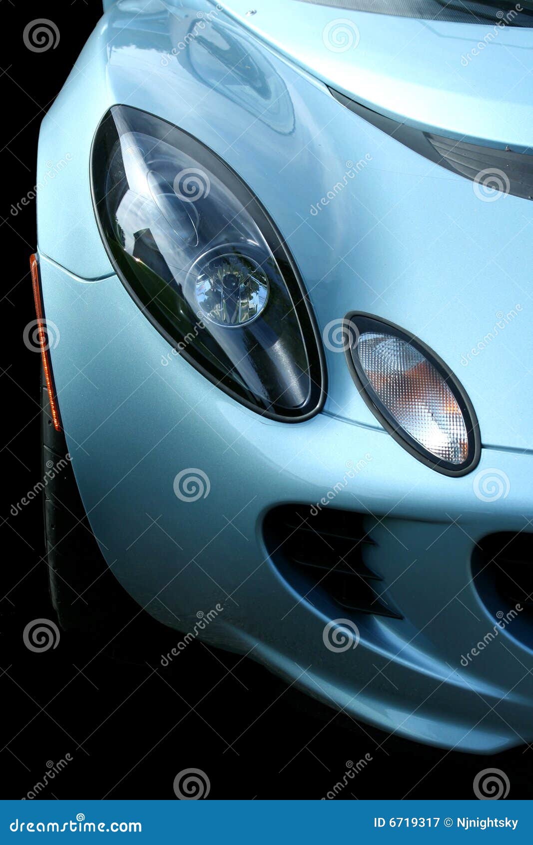Isolated Blue Sports Car on Black Stock Image - Image of headlight ...