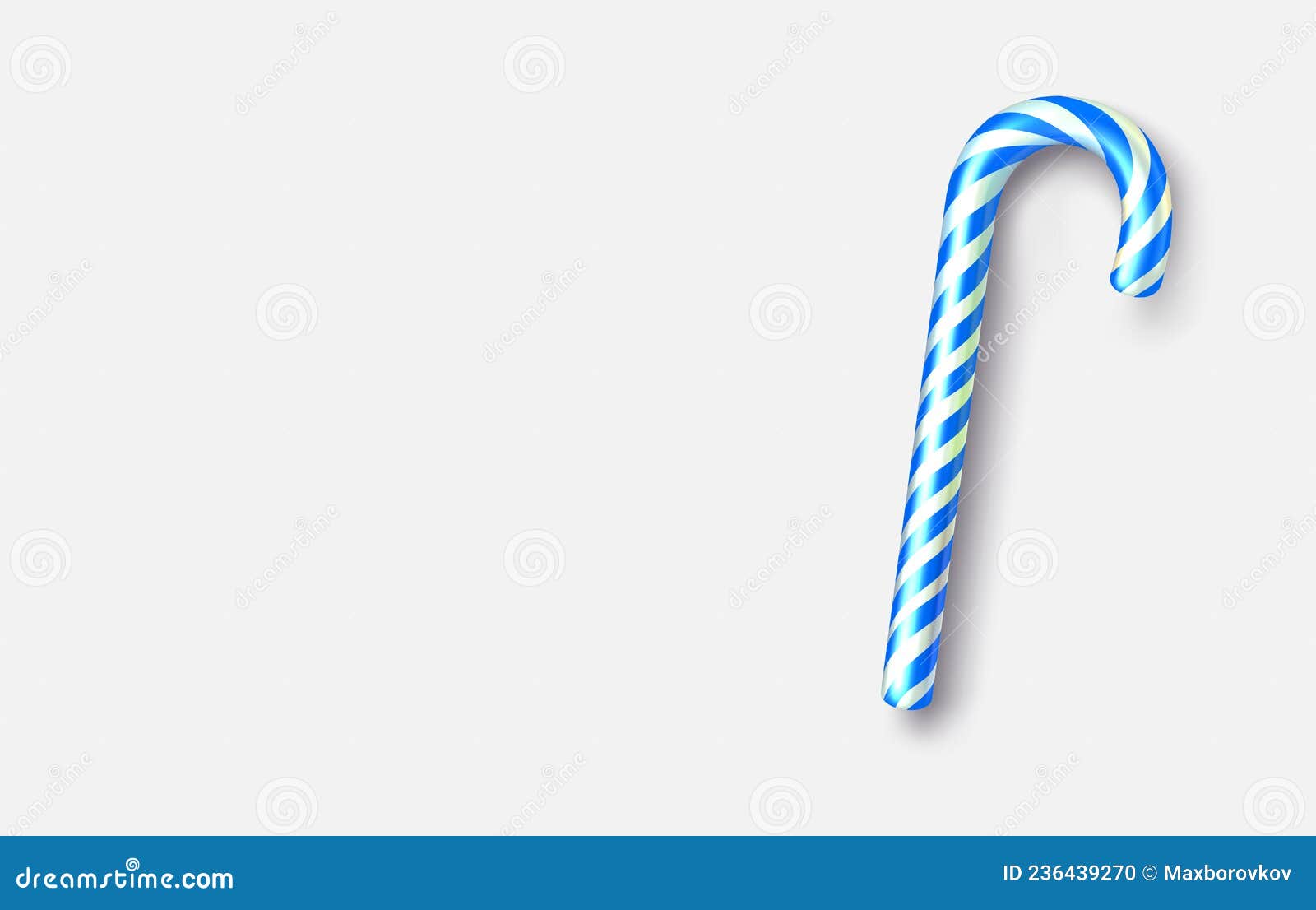 Isolated Blue Striped Candy Cane Stick on Grey Background Stock Vector ...