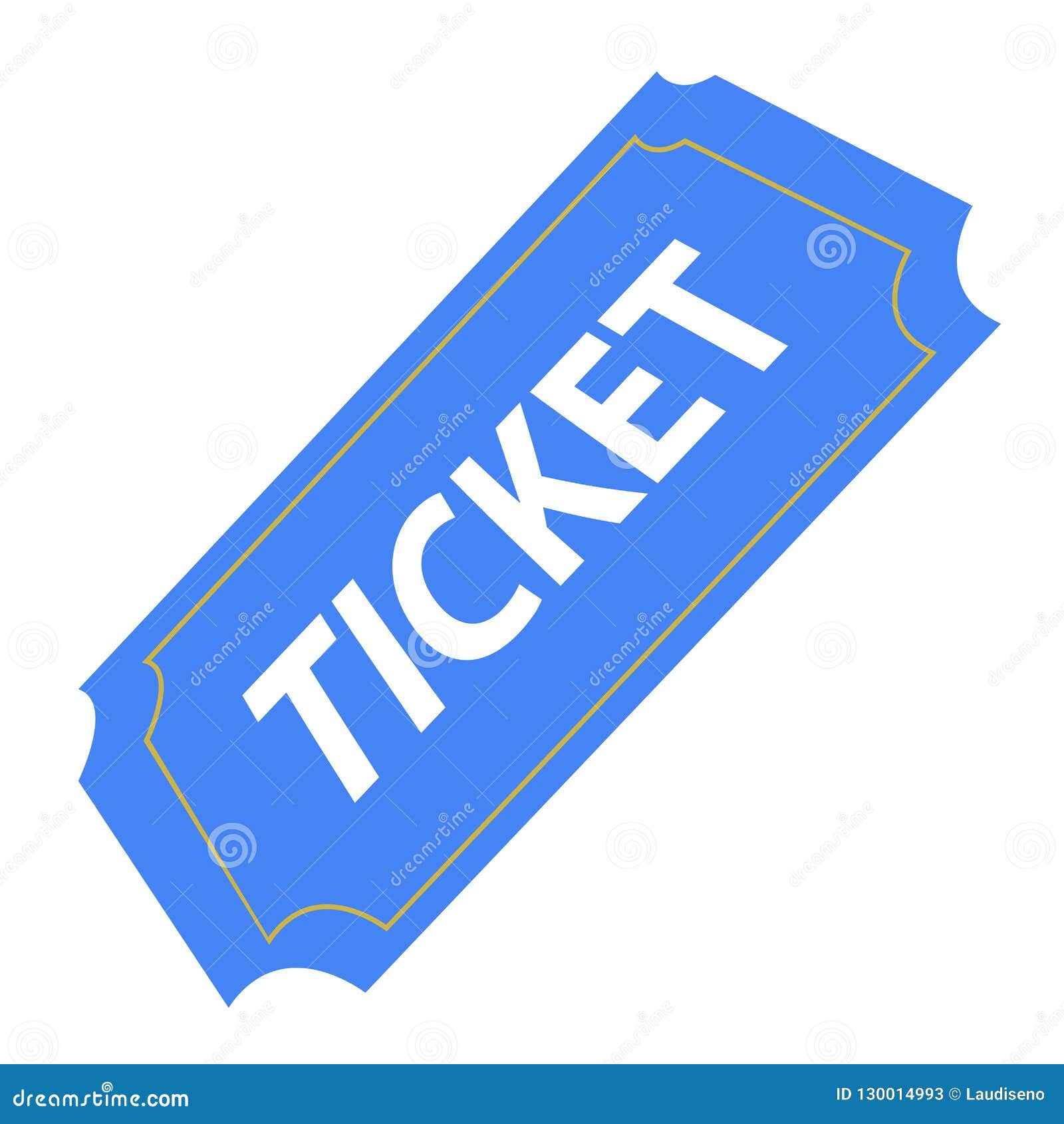 Isolated blue ticket stock vector. Illustration of cinema - 130014993