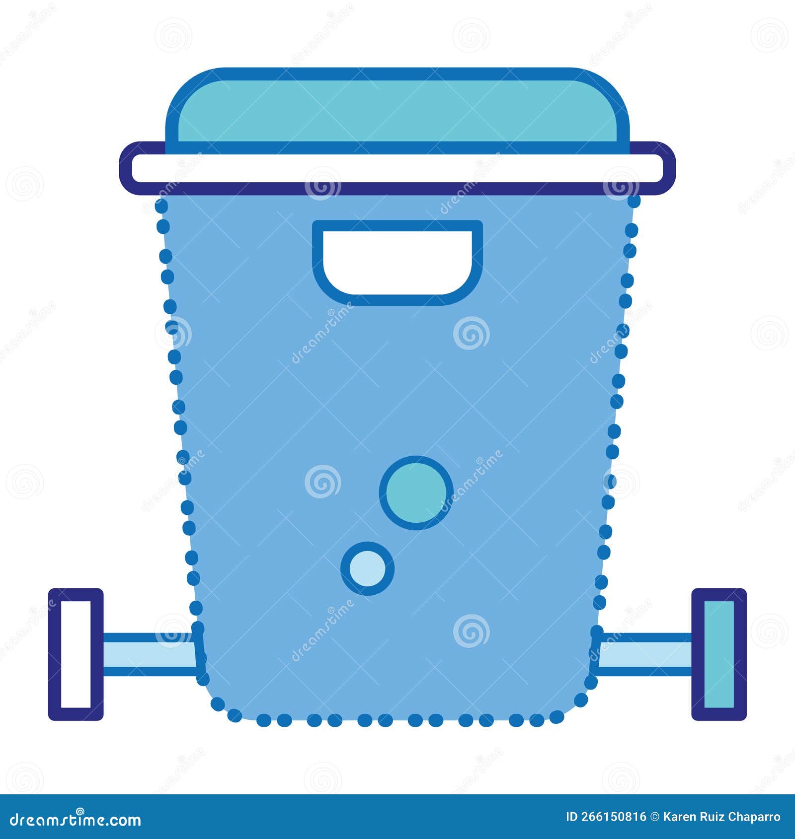Isolated Blue Trash Can Cleanliness Icon Vector Stock Vector ...