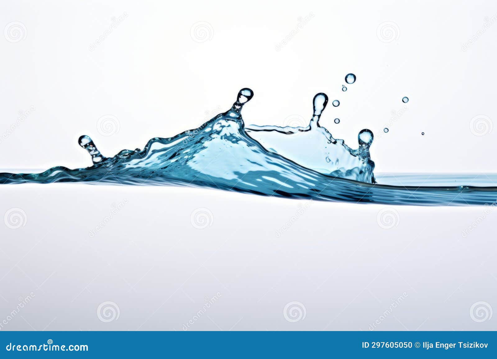 Isolated Blue Water Splash on White Background Design Element with ...