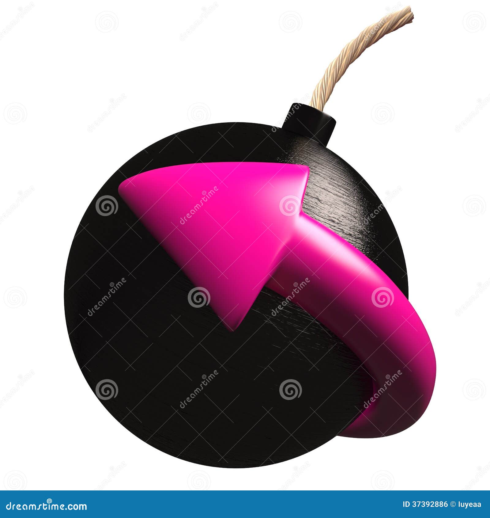 Isolated Bomb with Arrow, 3D Stock Illustration - Illustration of ...